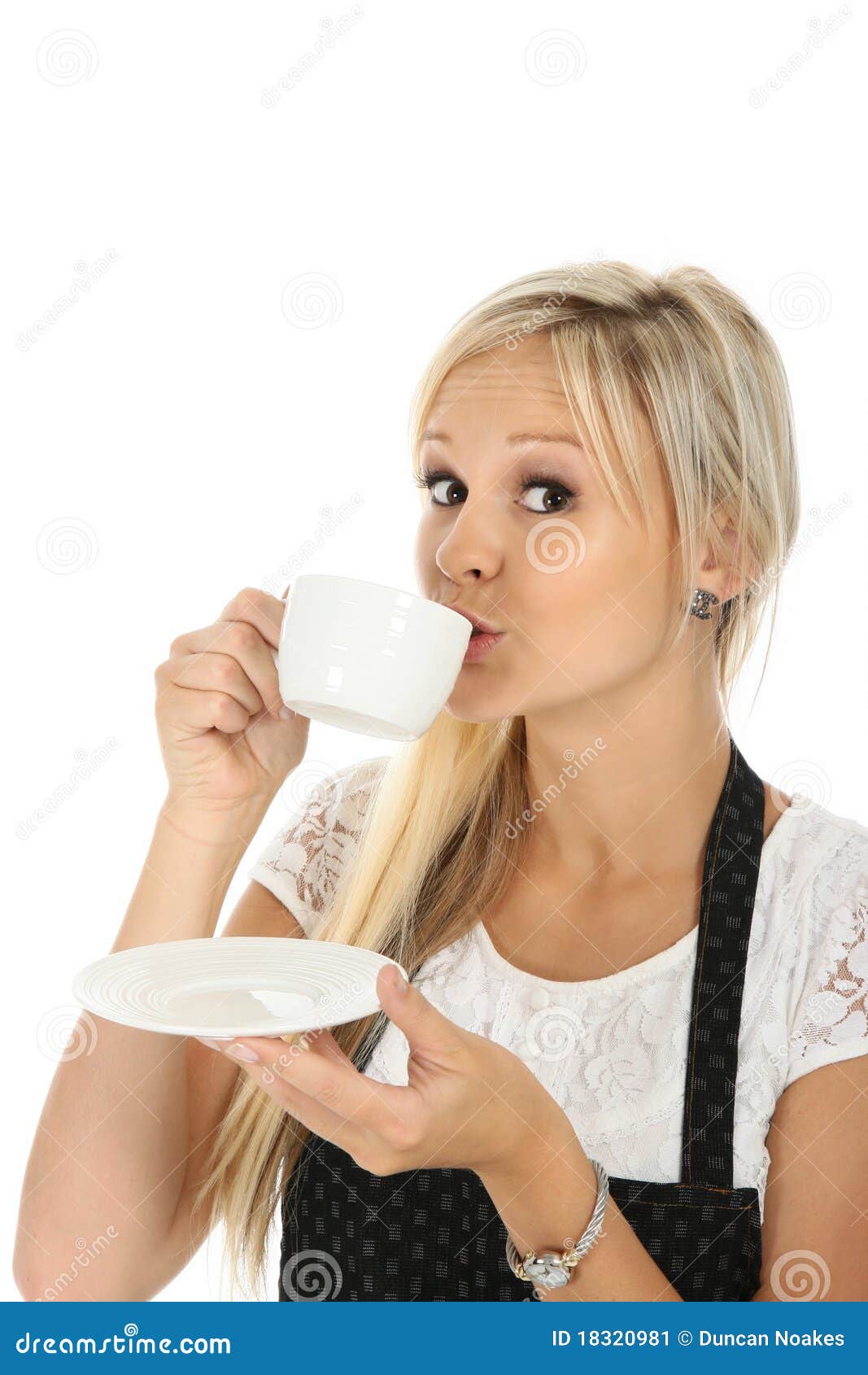 Beautiful Blond Tea Drinker Stock Image - Image of young, blond: 18320981
