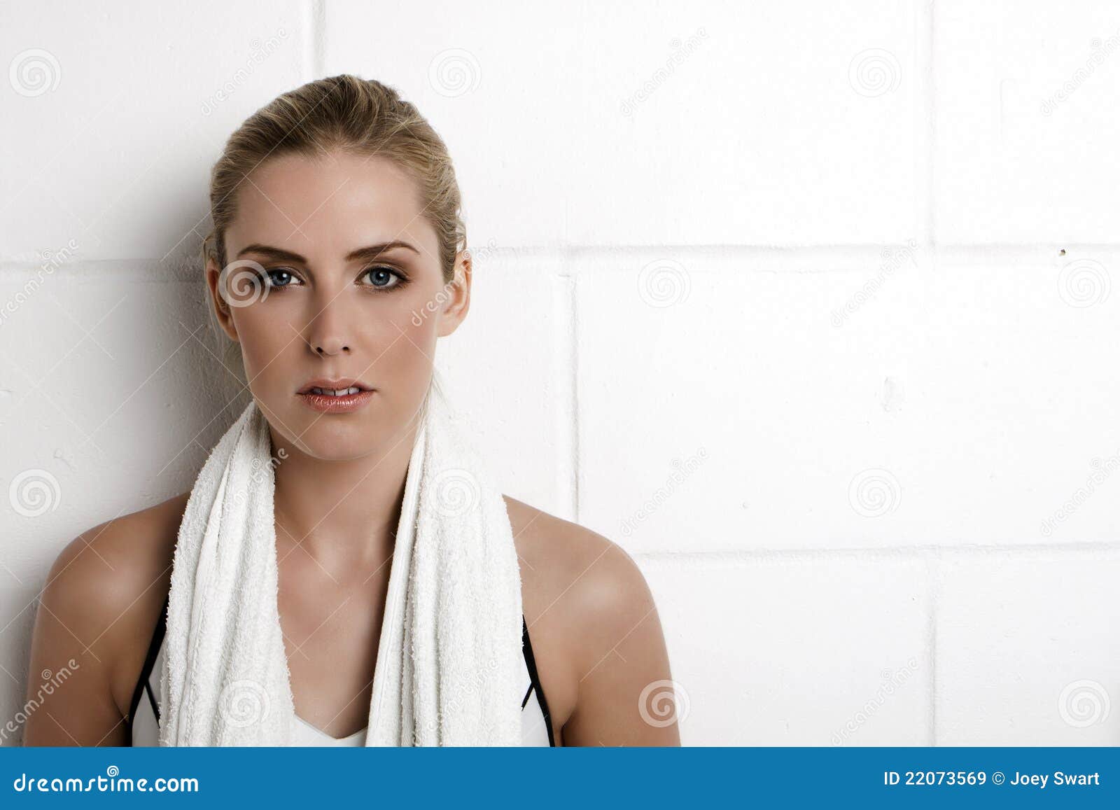 Beautiful Blond Woman Having a Rest. Stock Image - Image of athletic ...