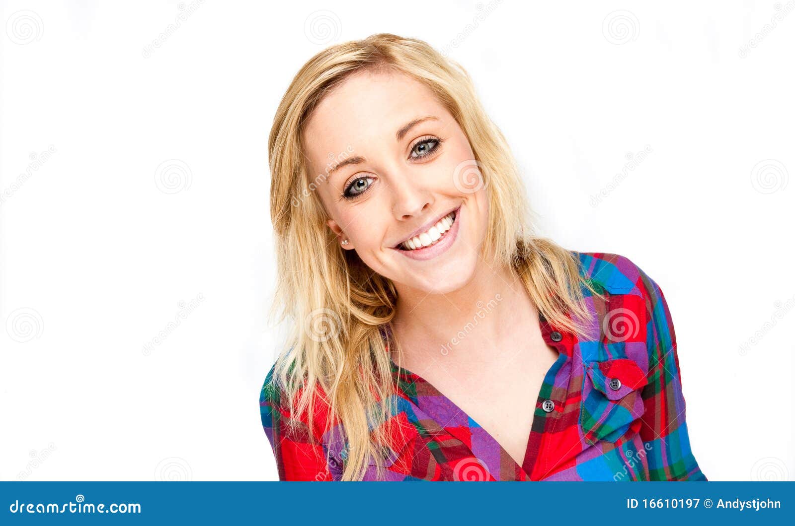 Beautiful Blond Woman Smiling Stock Image - Image of happiness, casual ...