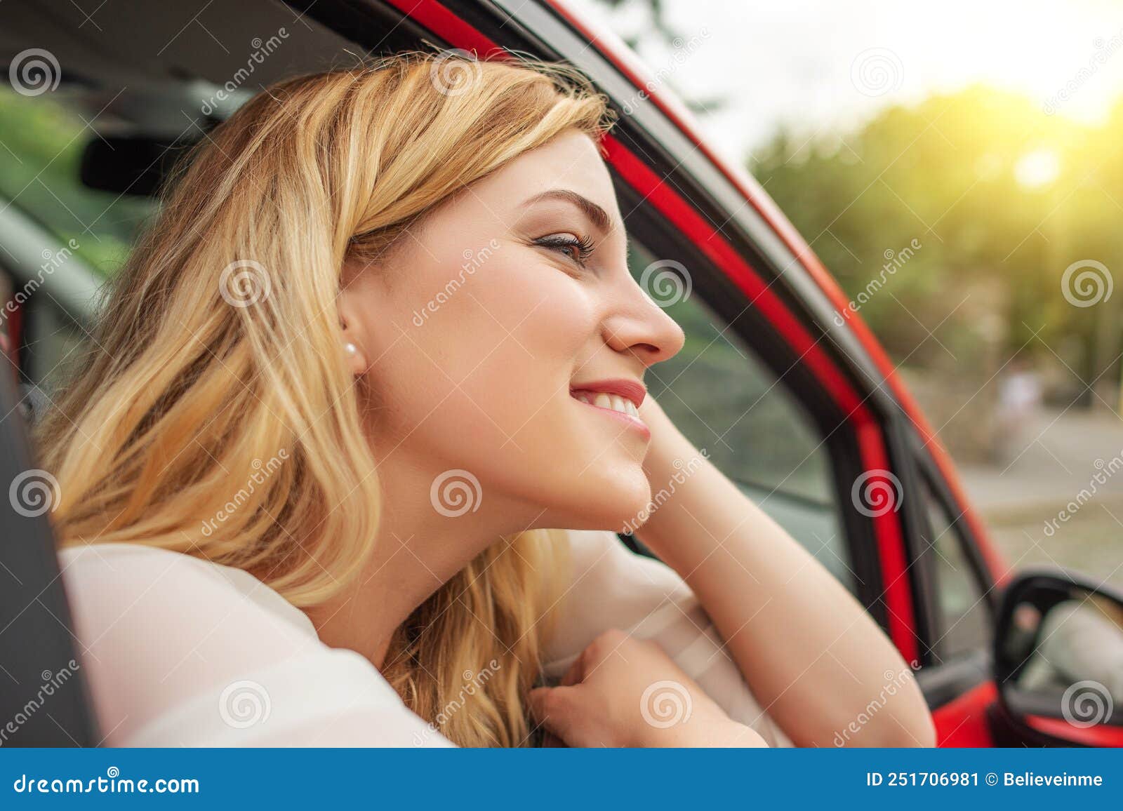Beautiful Blonde Driving a Car. Stock Image - Image of blond, looking ...