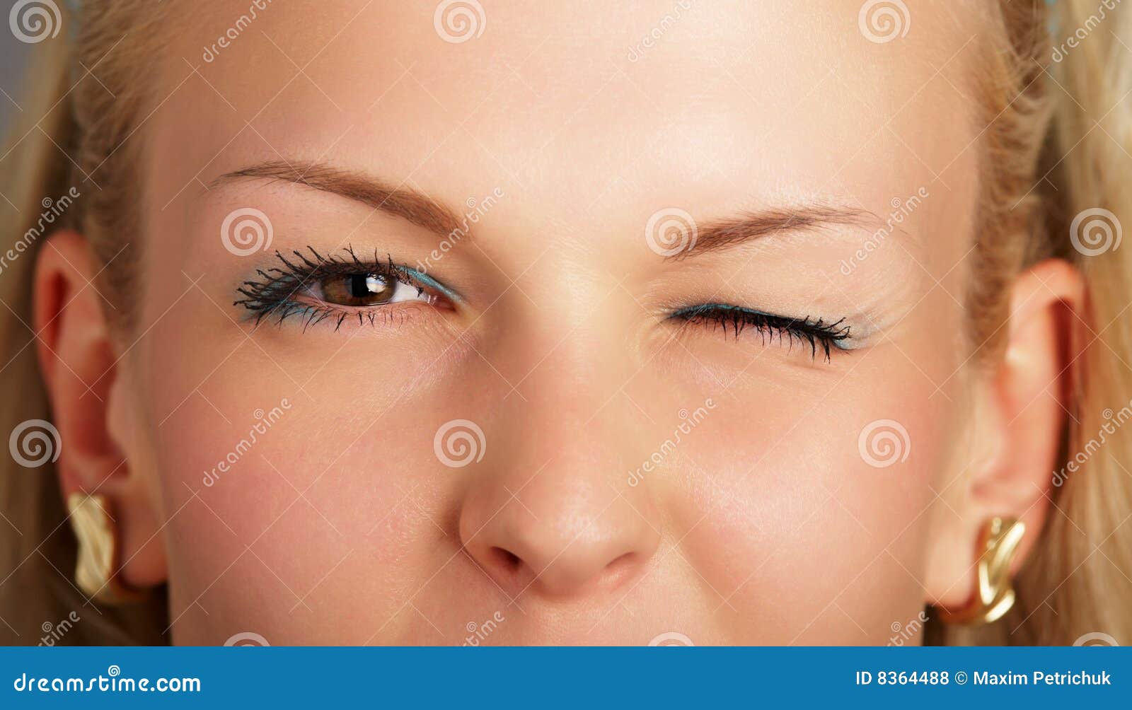 Young woman winking stock photo. Image of blond, youthful - 8364488