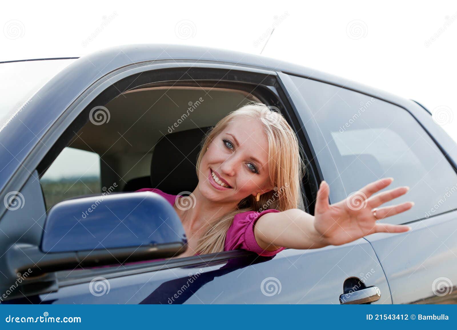 Beautiful Blonde Girl Driver Stock Photo - Image of inside, happiness ...