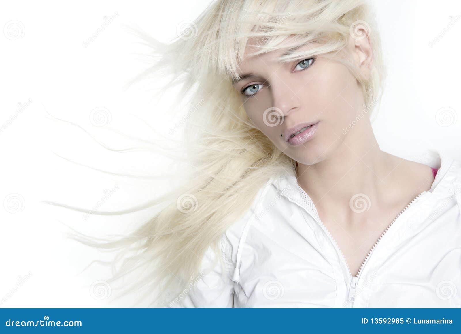 Beautiful Blonde Girl Fashion Wind Long Hair Stock Image Image Of