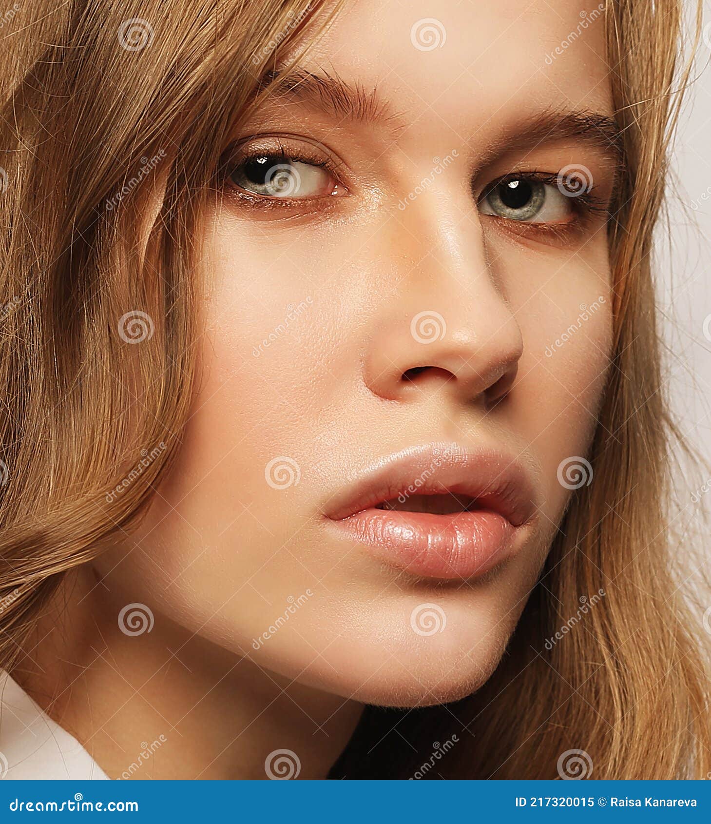 Beautiful Blonde Girl Portrait With Healthy Hair Stock Image Image Of