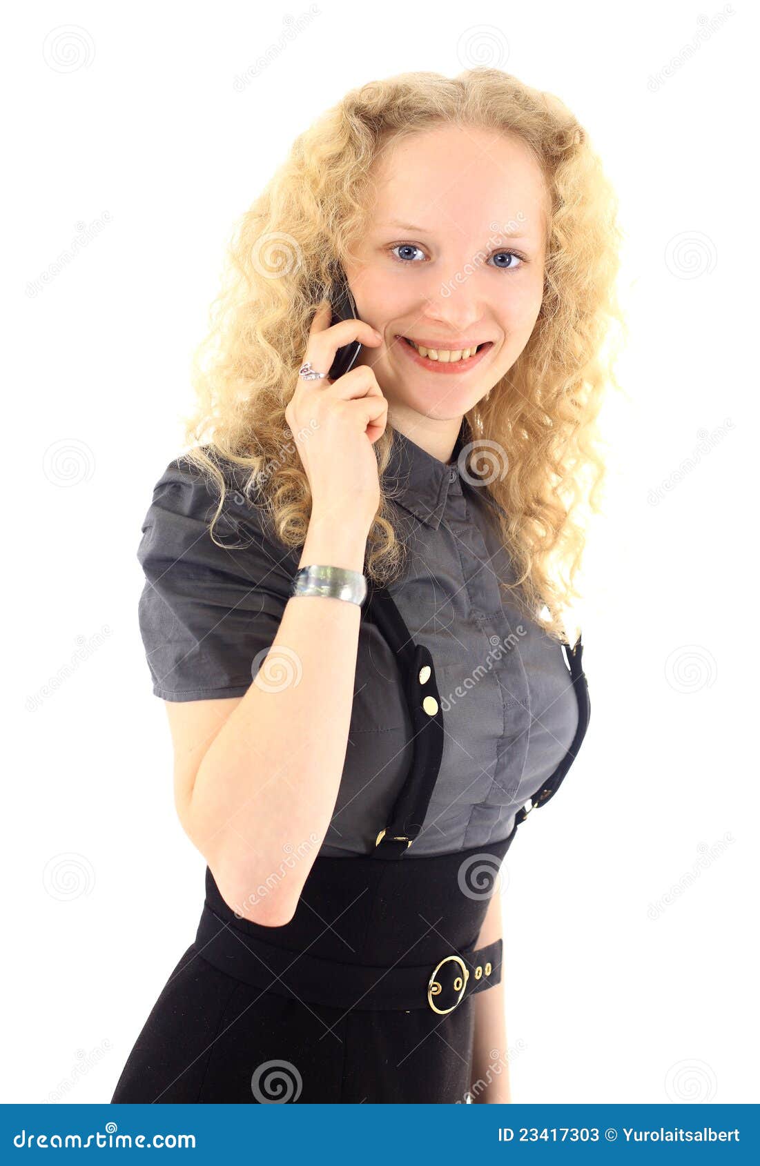 Beautiful Blonde Girl Talking Stock Image Image Of Chatting