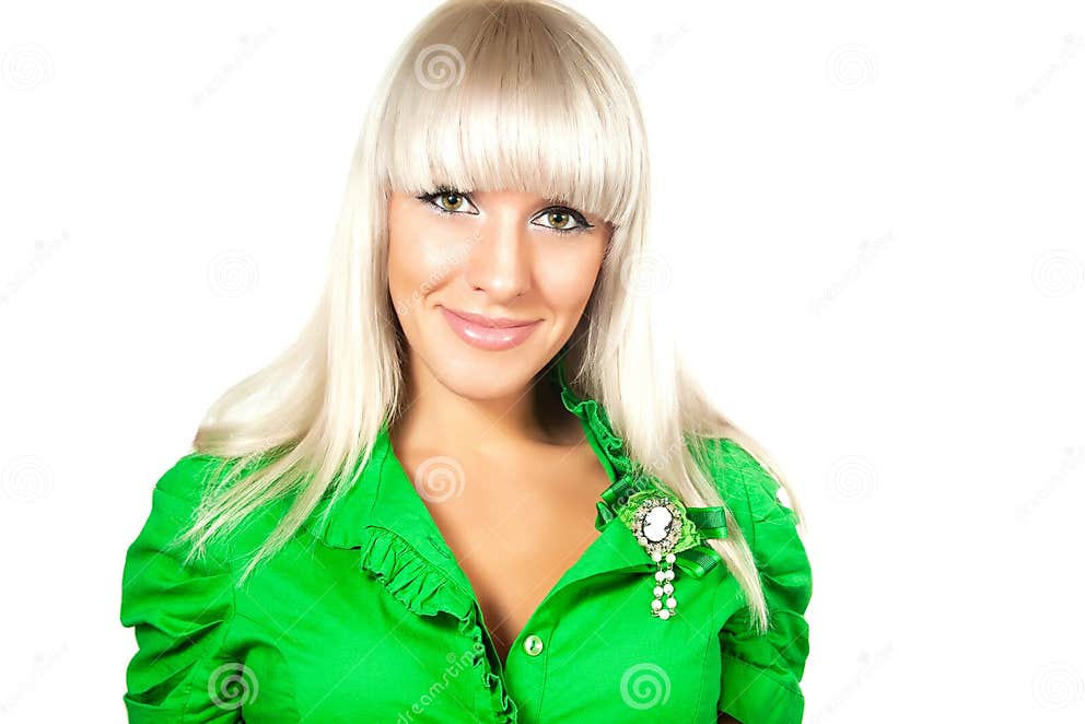 Beautiful Blonde With Green Eyes Stock Image Image Of Beautiful