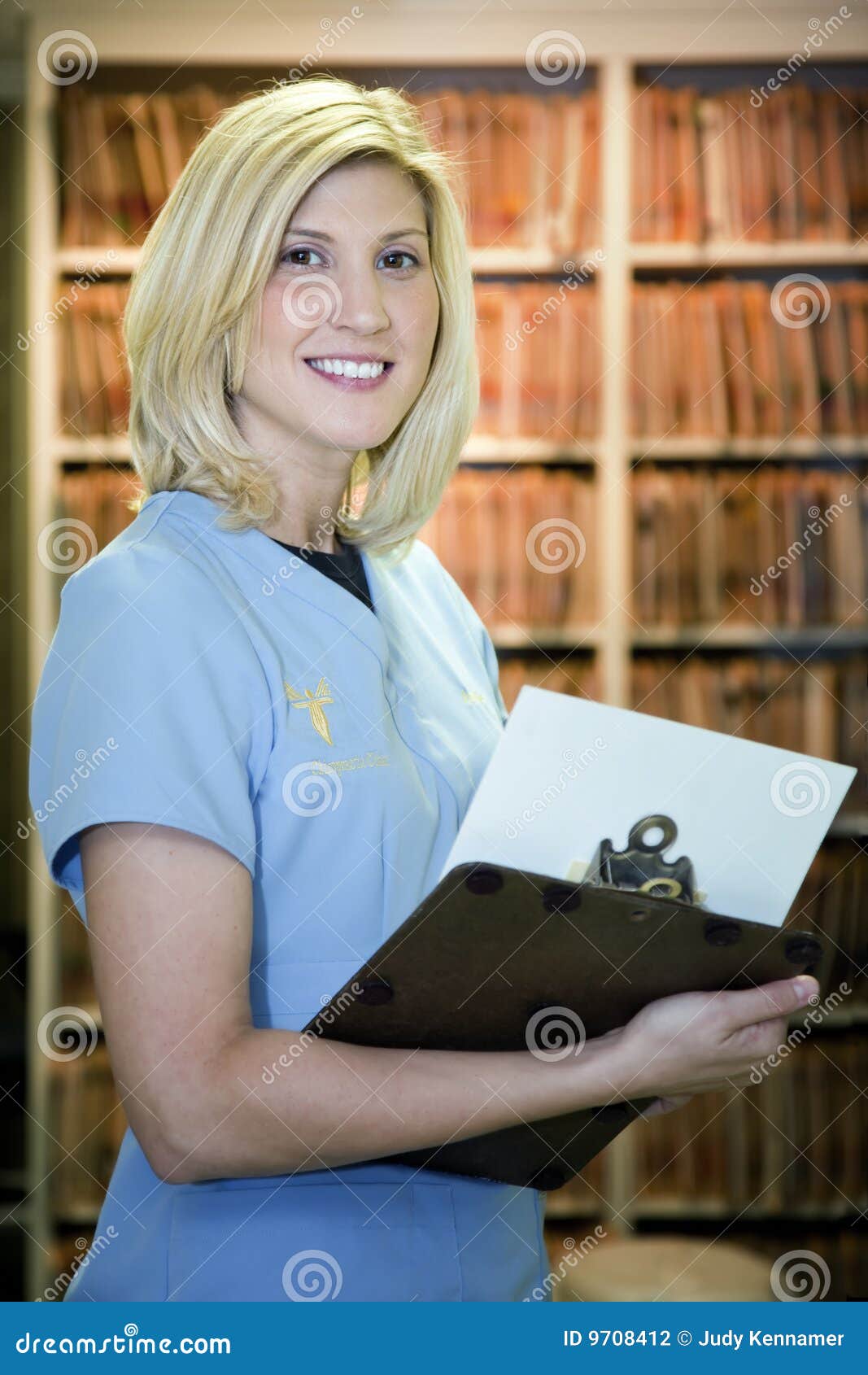 Beautiful Blonde Medical Assistant Stock Photo - Image of file ...