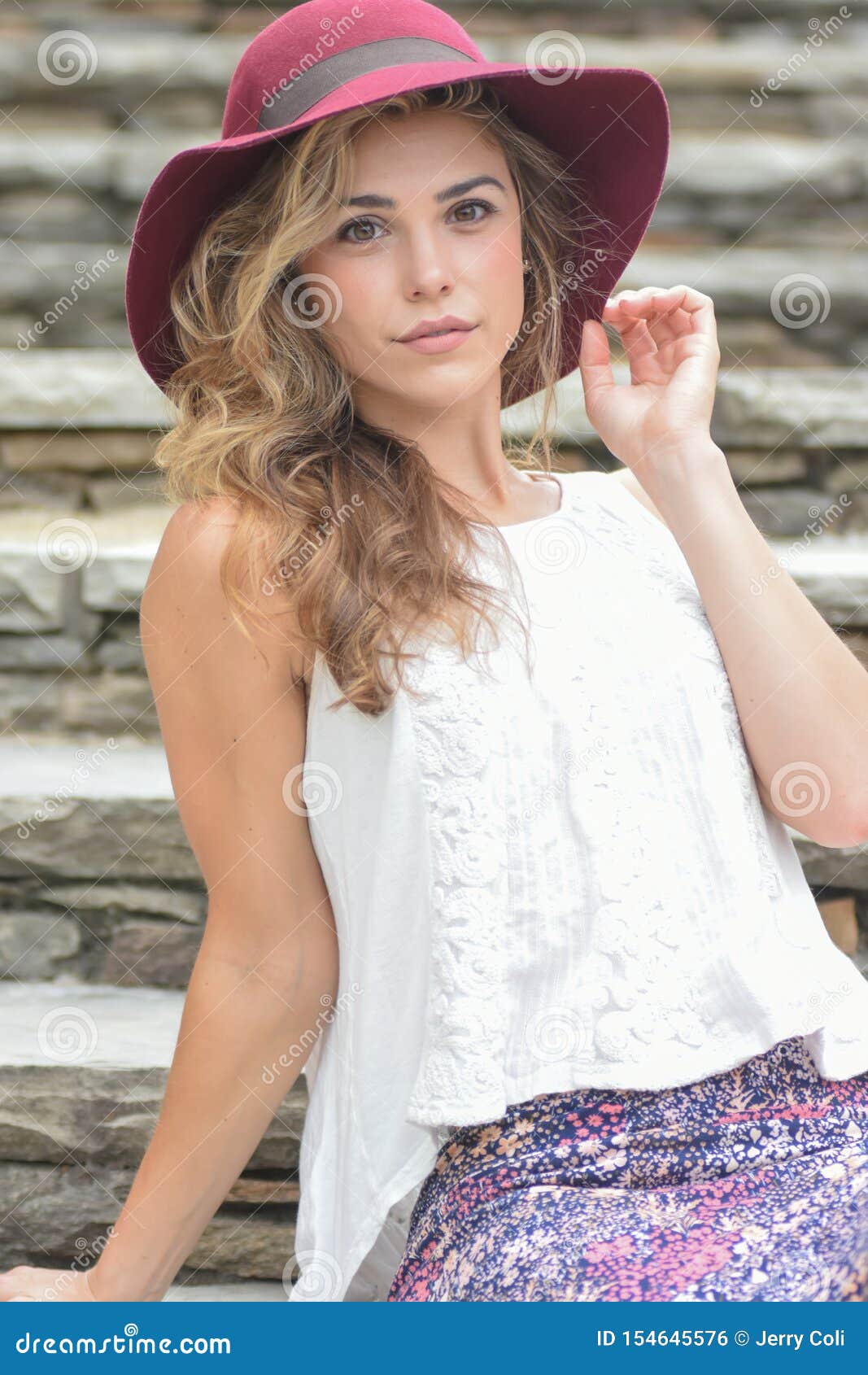 Beautiful Blonde Model Staring into the Camera Stock Photo - Image of ...