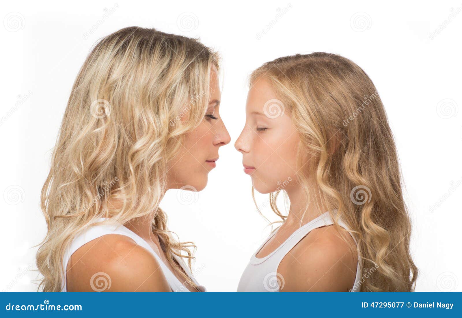 Beautiful Blonde Mother And Her Daughter Together Stock Image Image