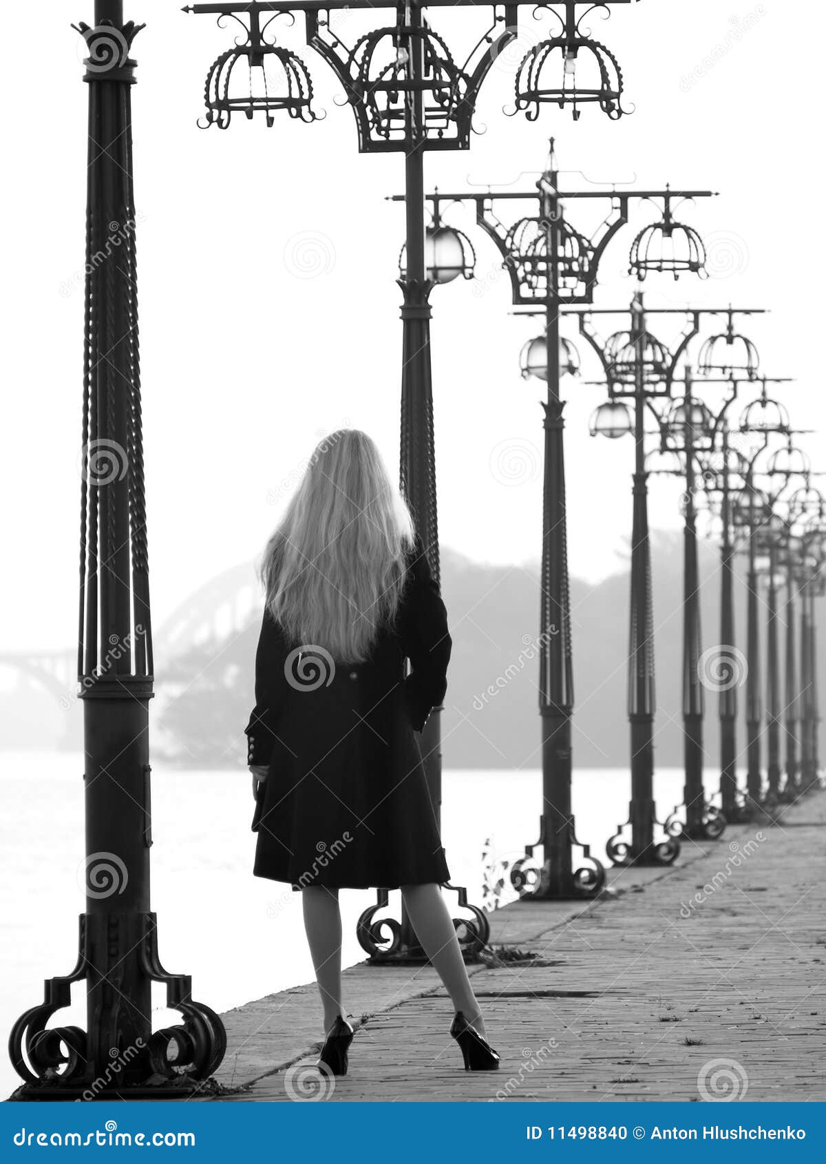 Beautiful Blonde on Promenade Stock Photo - Image of beauty, beautiful ...