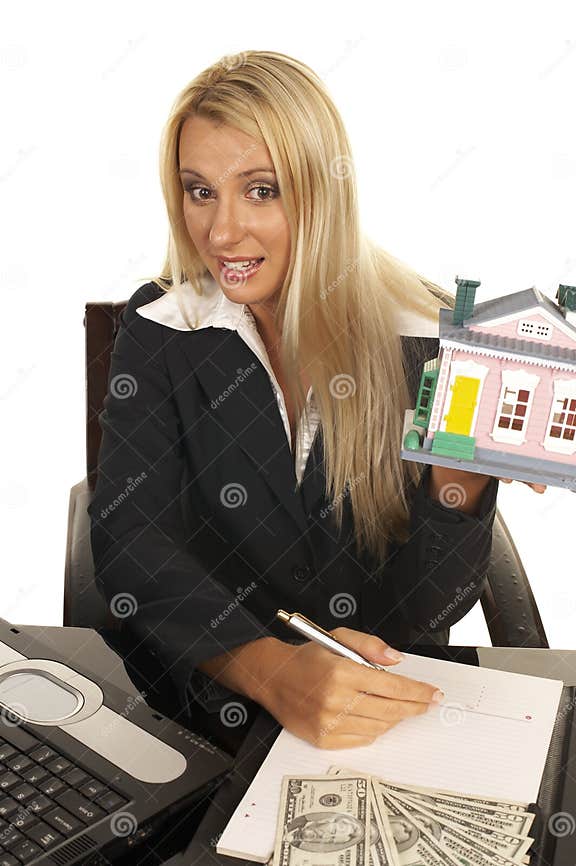 Beautiful Blonde Real Estate Agent Stock Image Image Of Finance Banking 1091513