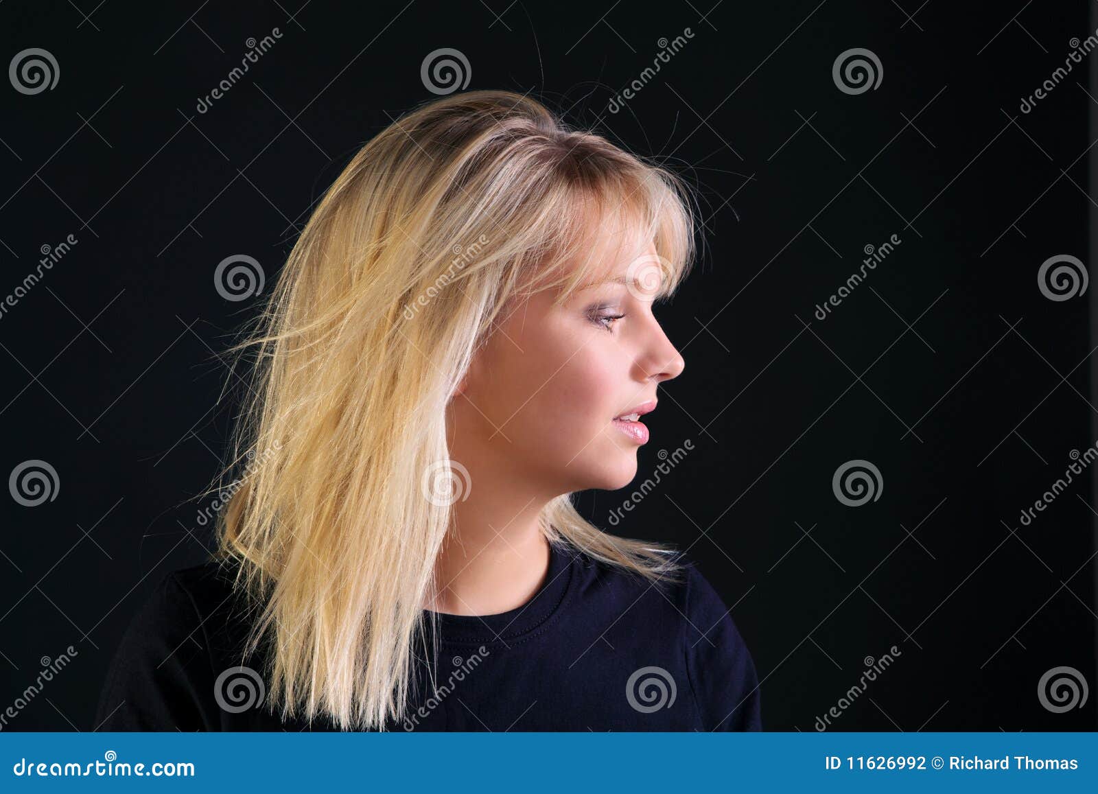 Pretty Blonde From The Side