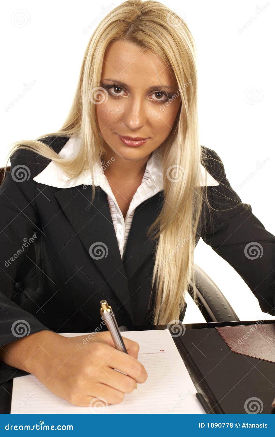 Beautiful Blonde Signing Contr Stock Photo - Image of corporate ...