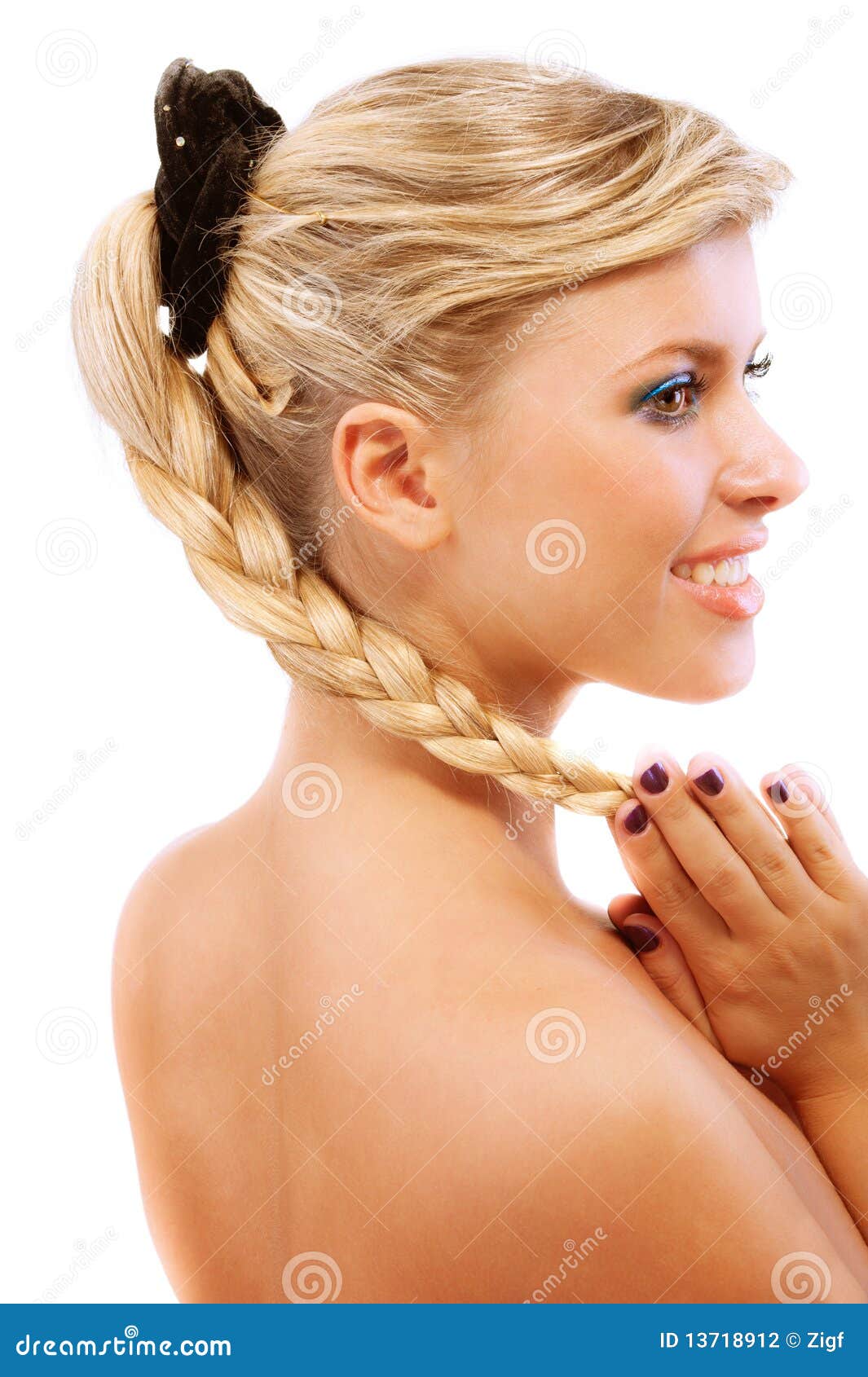 Blonde Smiles With Leer. Pretty Housewife With Pretty Smile. Young Lady ...