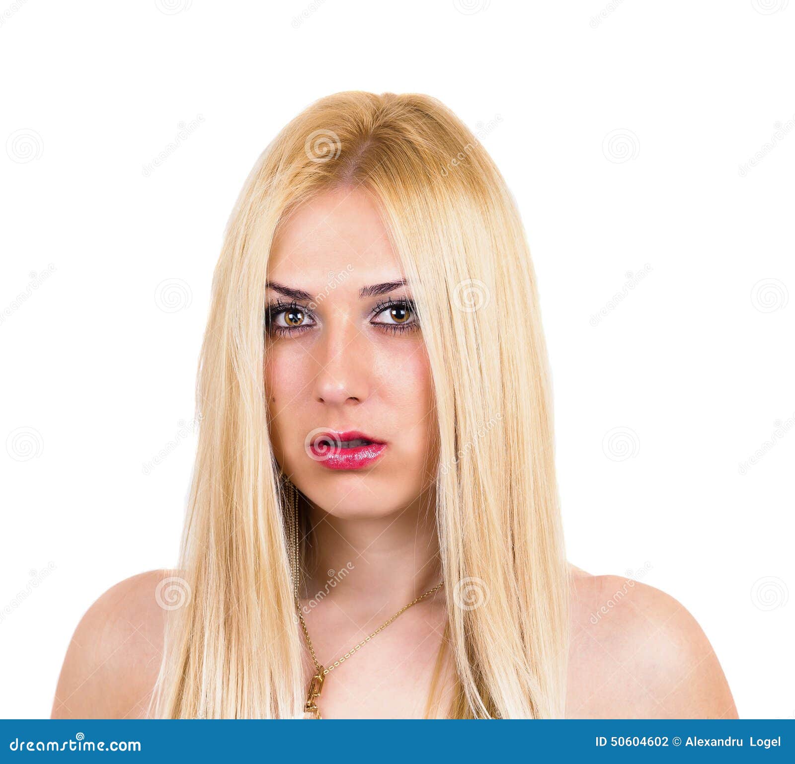 Beautiful Blonde Staring at the Camera Stock Photo - Image of model ...