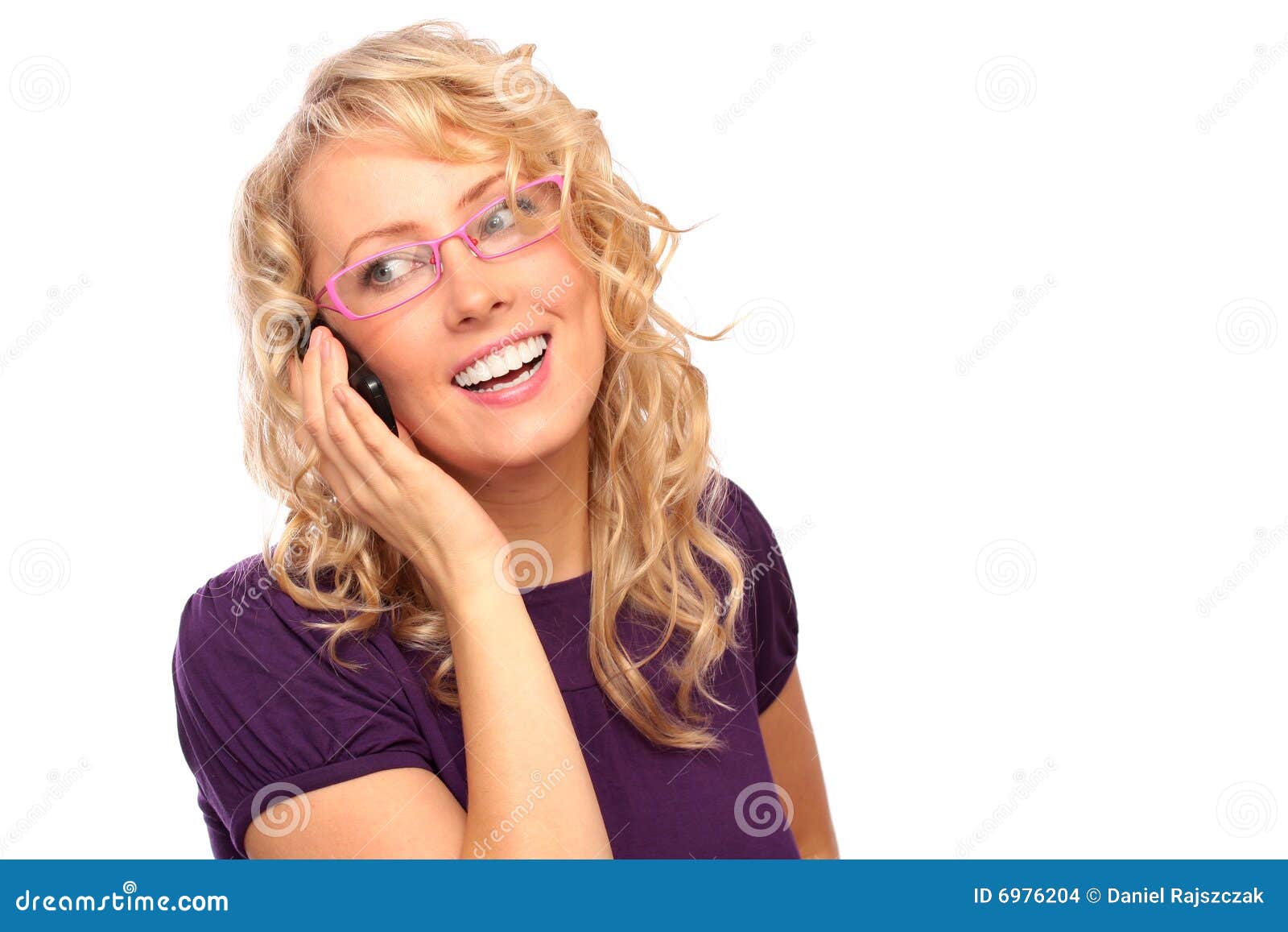 The Beautiful Blonde with Telephone Stock Photo - Image of friendly ...