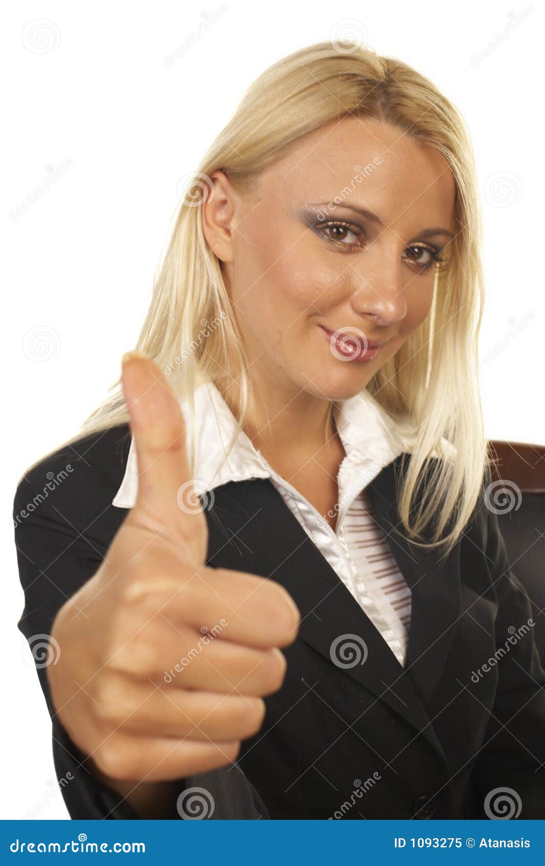 Beautiful Blonde - Thumbs Up Stock Image - Image of looking ...