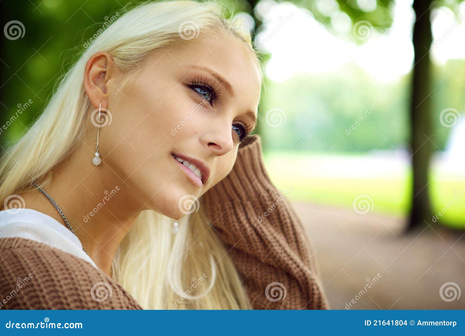Beautiful Blonde in Wistful Contemplation Stock Photo - Image of girl ...