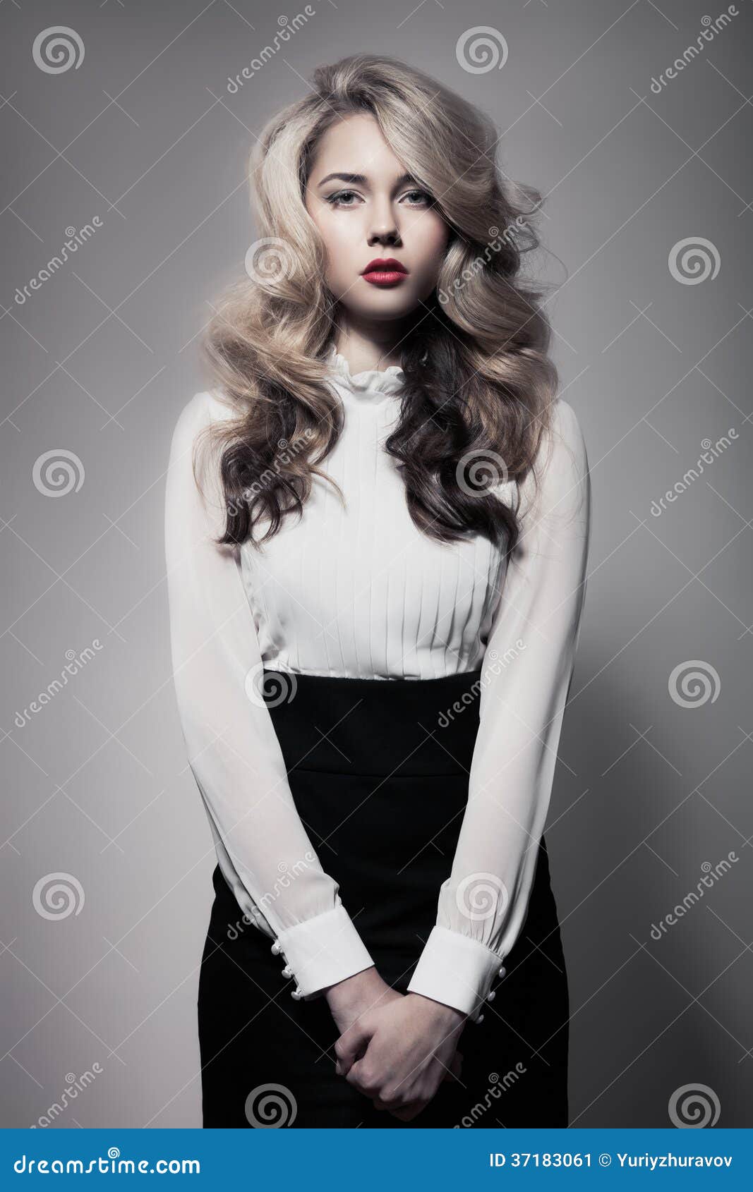 Beautiful Blonde Woman Retro Fashion Image Stock Image Image Of