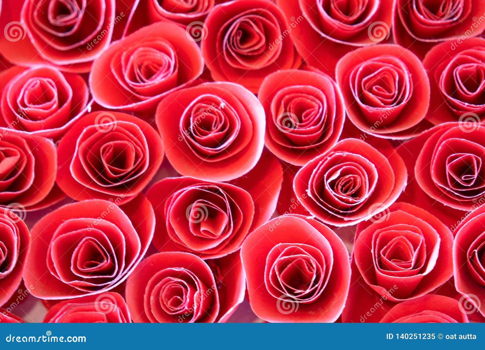 Beautiful Bloom Paper Red Rose Background Stock Illustration ...