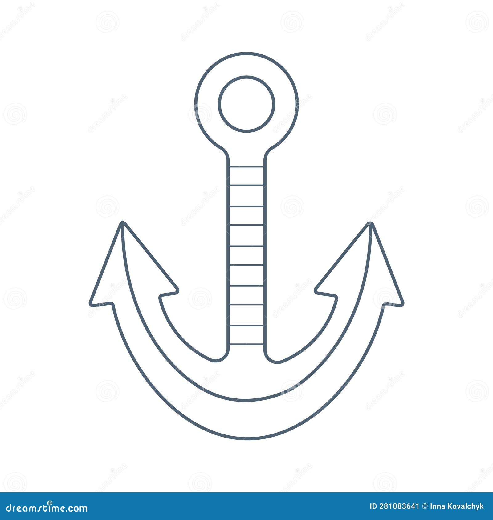 Beautiful Blue Anchor with Colored Stripes Stock Vector - Illustration ...