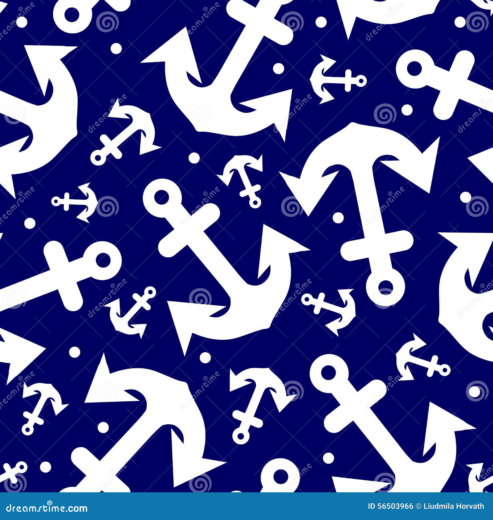 Beautiful Blue Anchor Seamless Pattern for Your Stock Vector ...