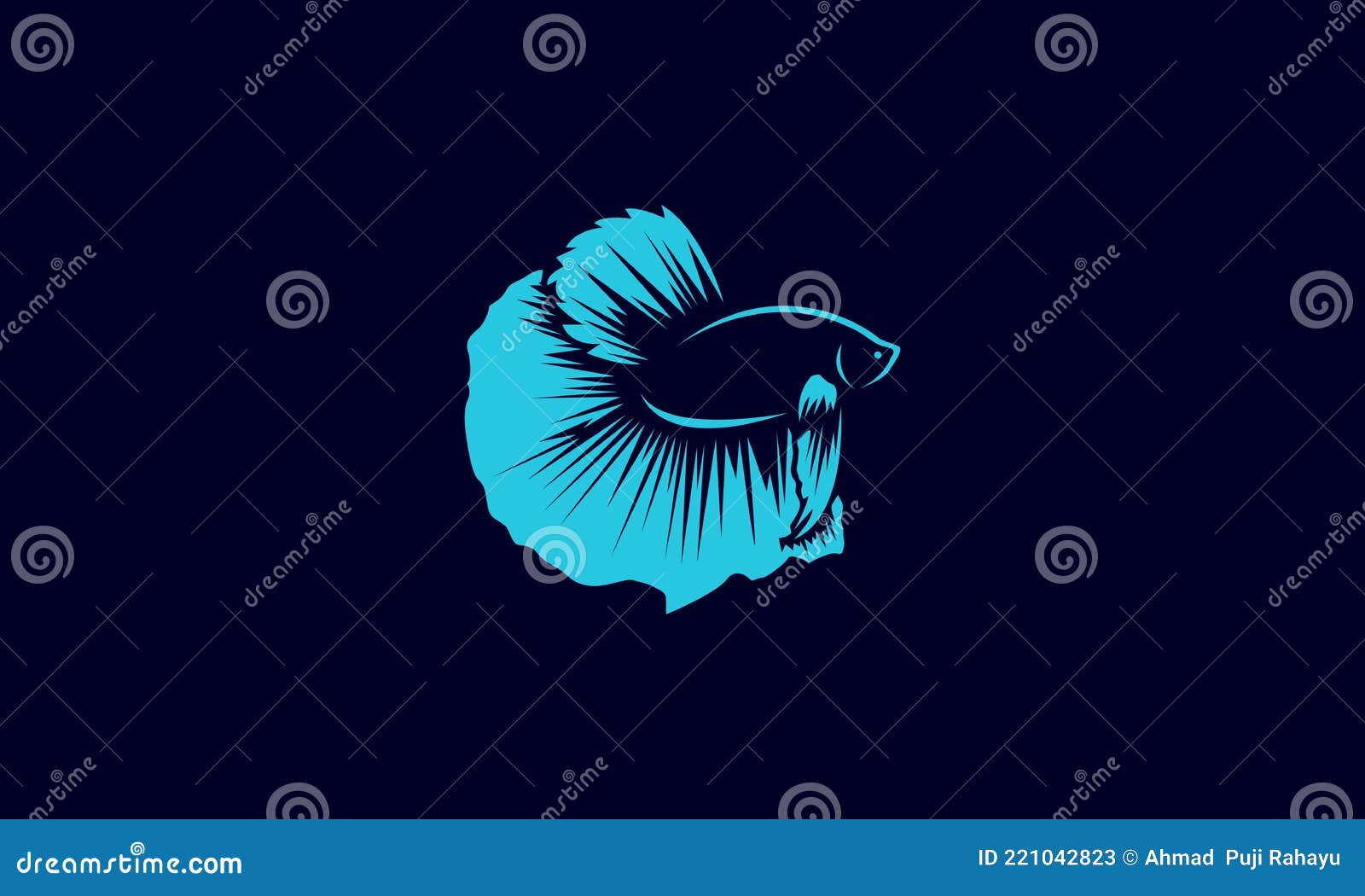 Beautiful Blue Betta Fish Logo Vector Icon Illustration Design Stock ...