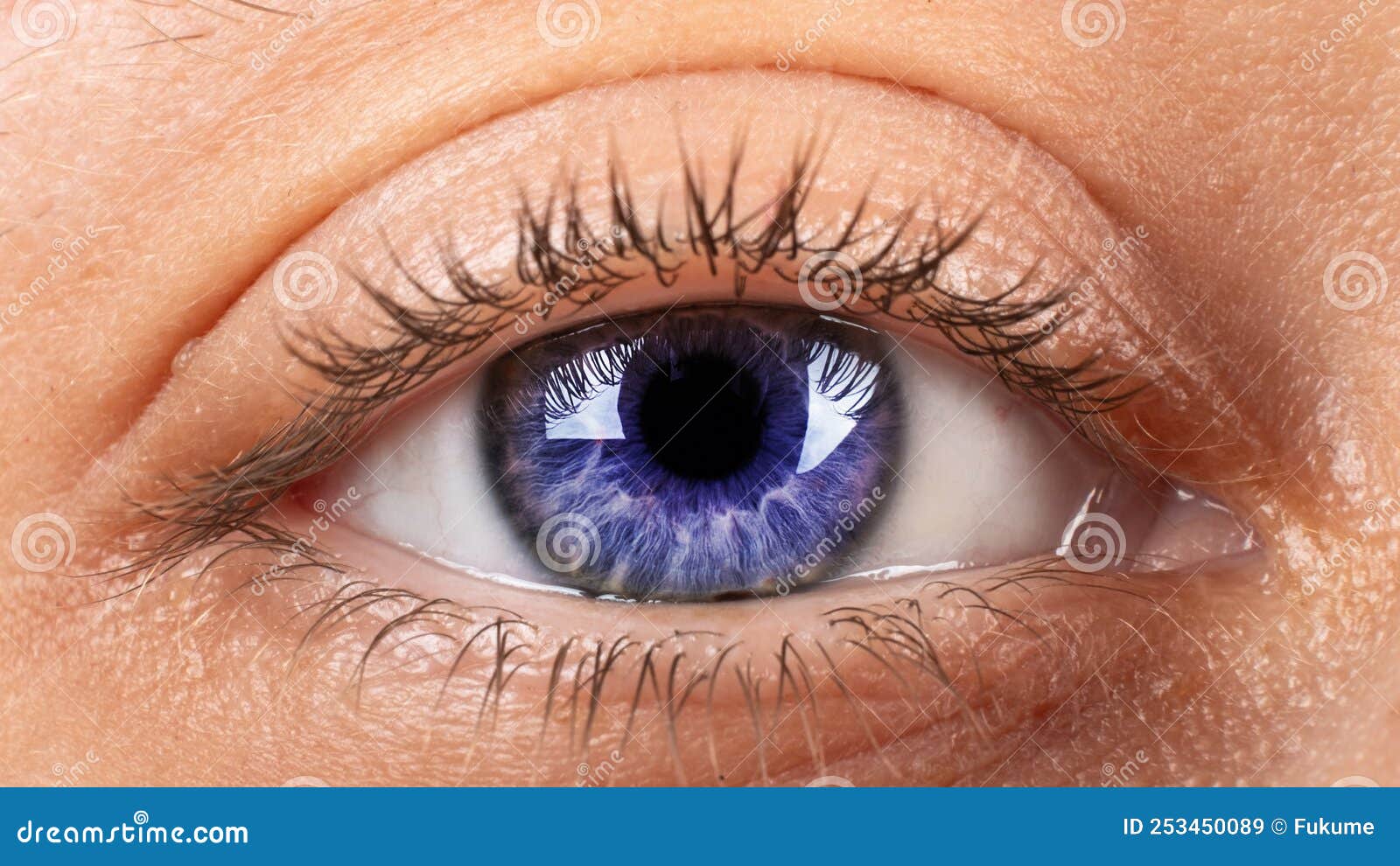 Beautiful Blue Blind Female Eye Close Up Stock Image - Image of optical ...