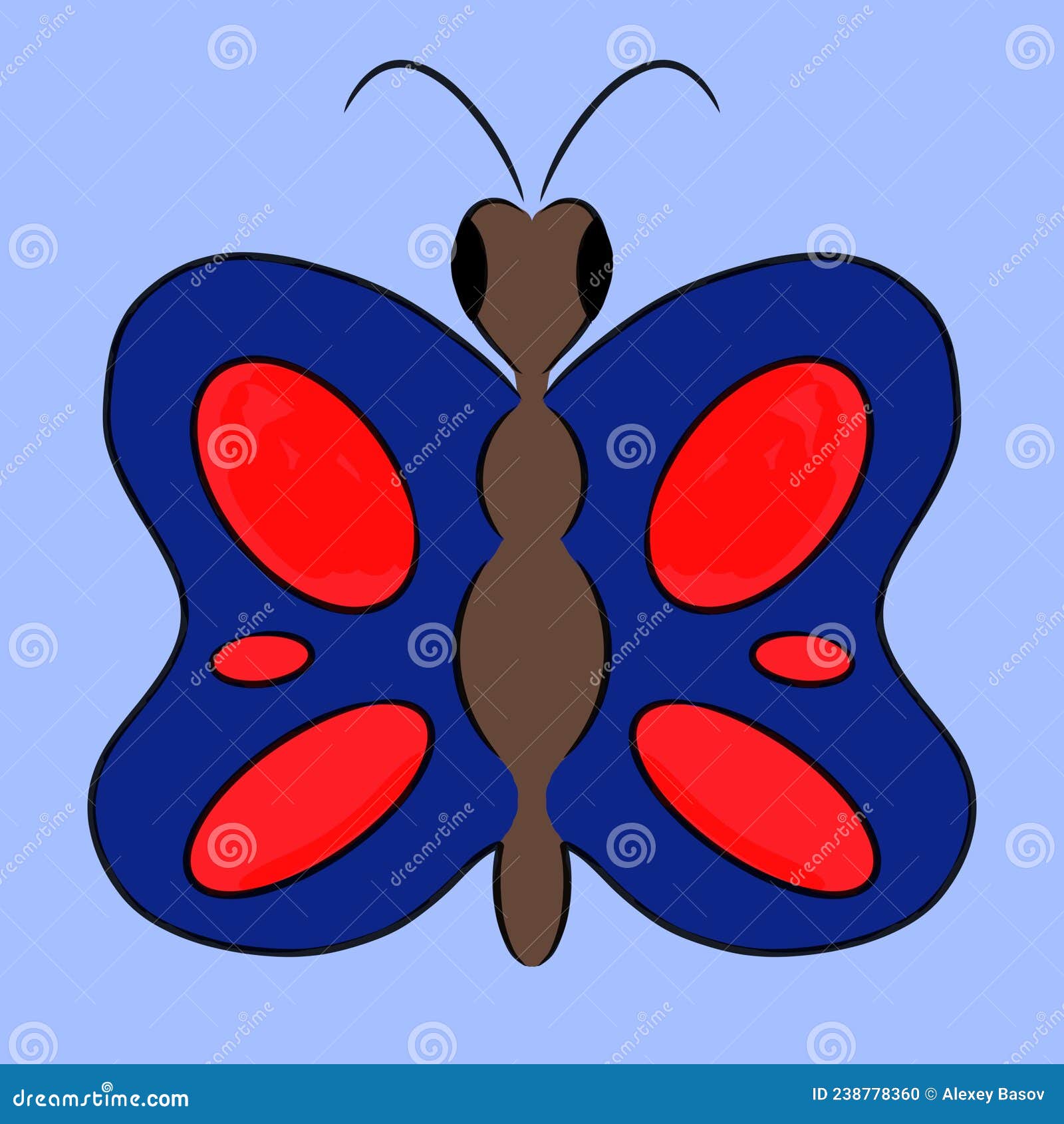 Beautiful Blue Butterfly Illustration Art Stock Illustration ...