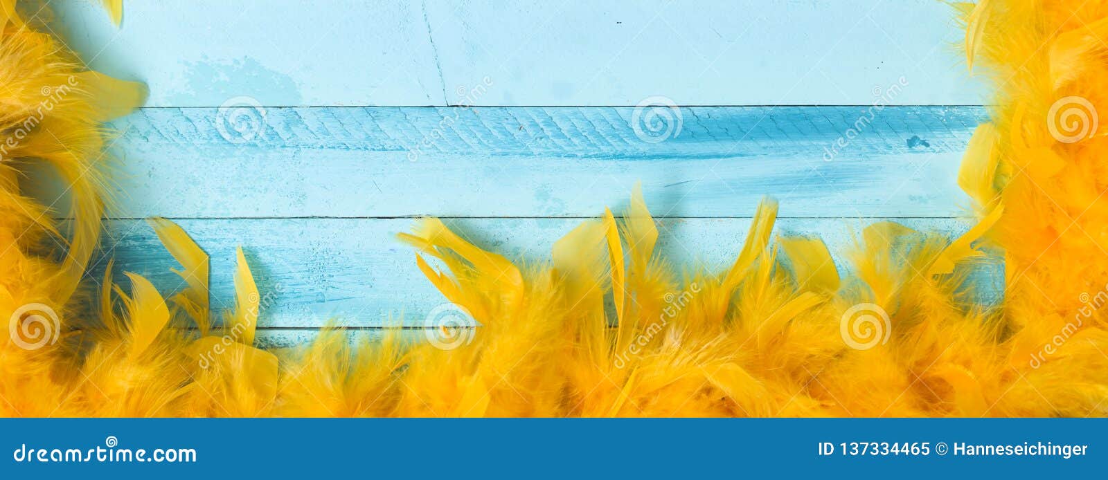 Blue Carnival Background with Yellow Feathers Stock Image - Image of ...