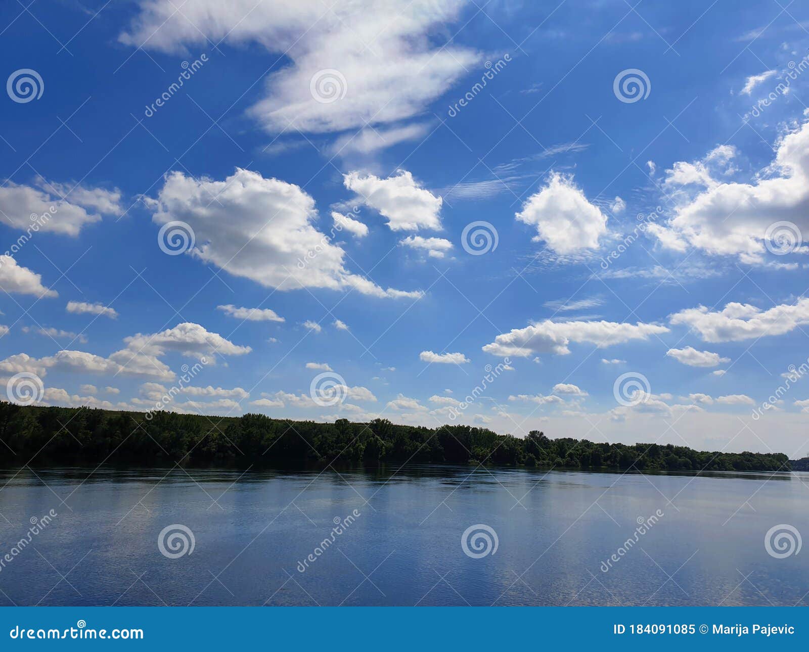 Clear spring day on river stock image. Image of background - 184091085