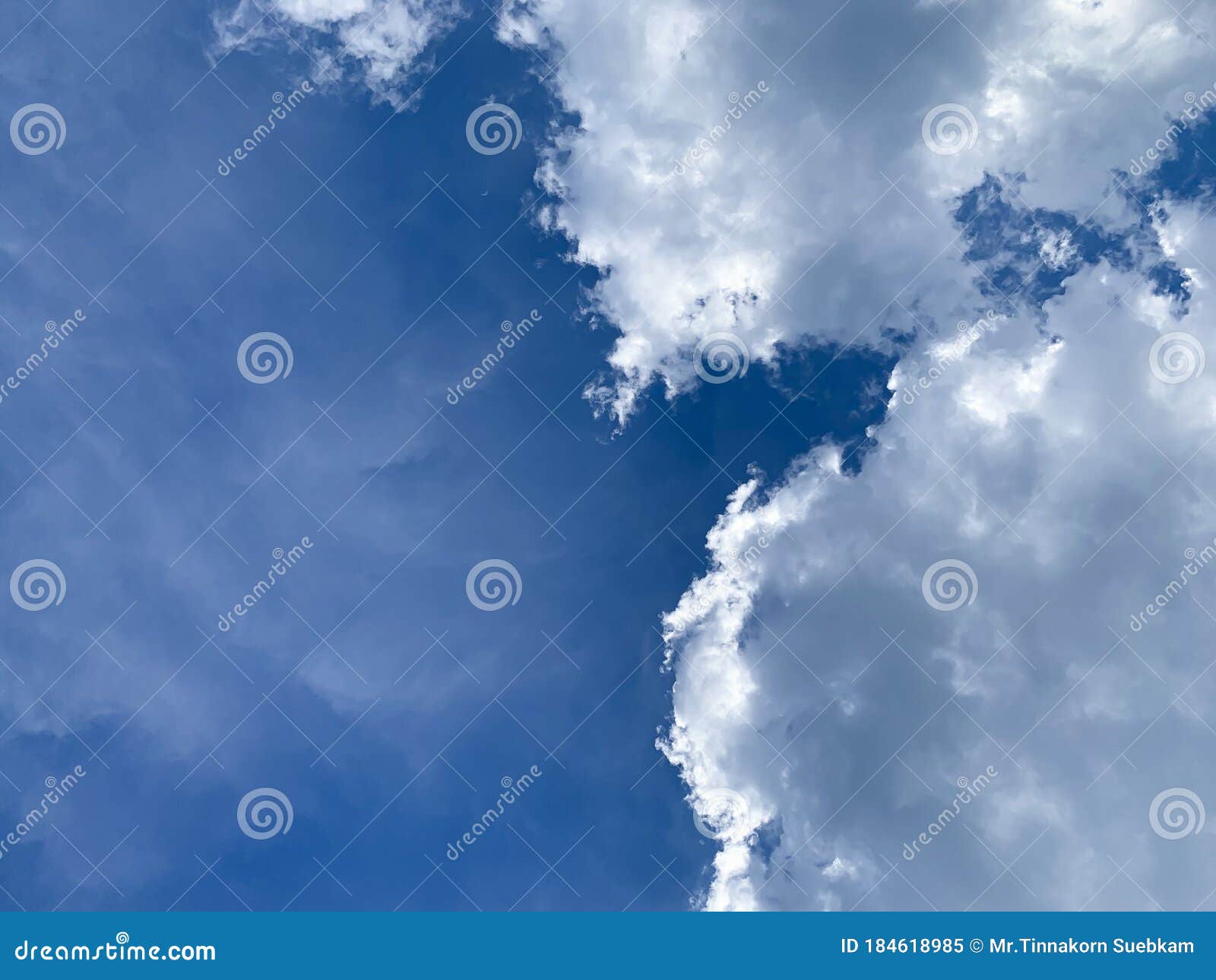 Beautiful of Blue Cloud Sky on Bottom View Stock Image - Image of cloud ...