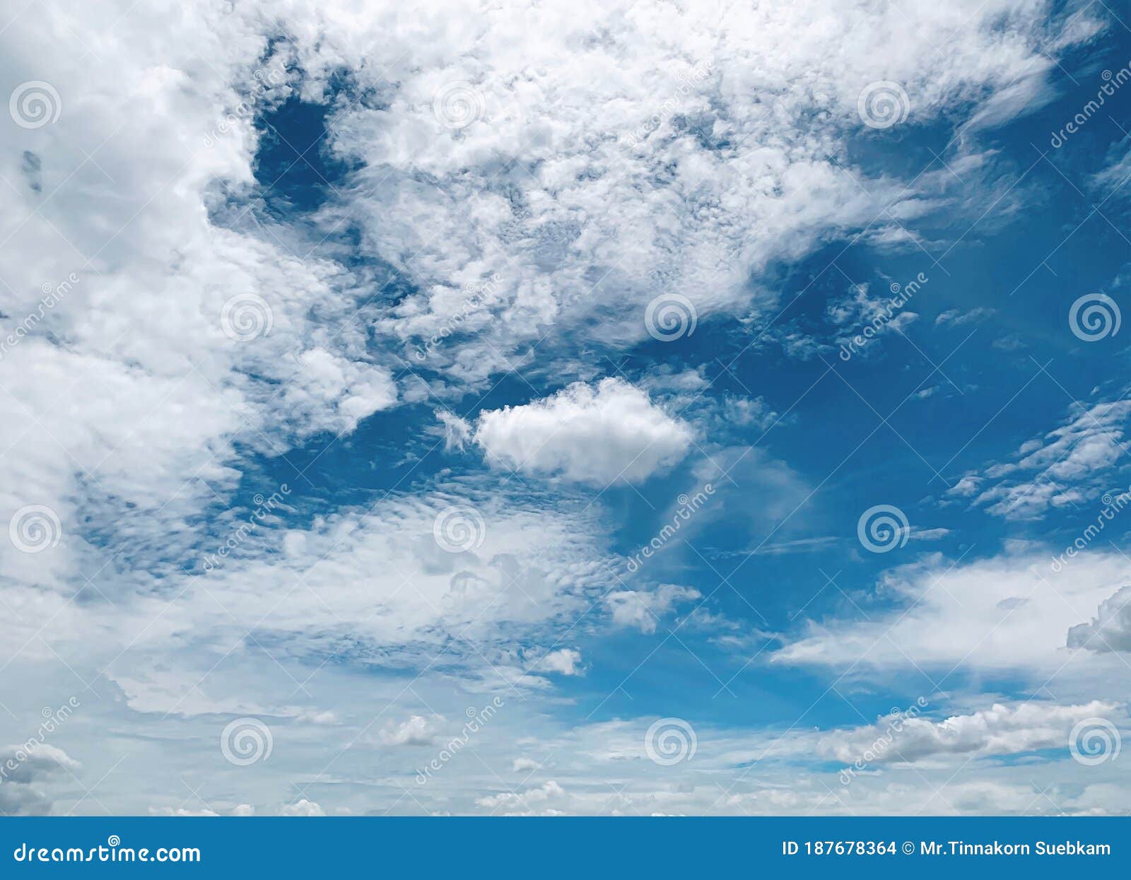 Beautiful of Blue Cloud Sky Background on Bottom View Stock Photo ...