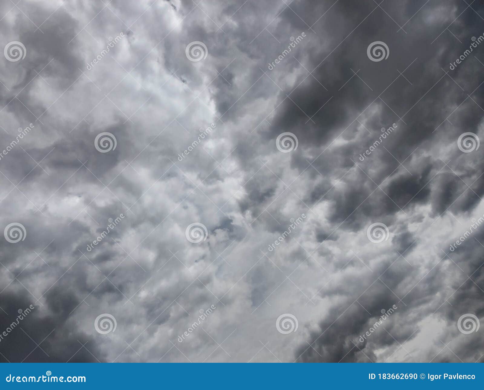 Beautiful Blue Clouds on the Sky. Black-white-gray. Stock Photo - Image ...