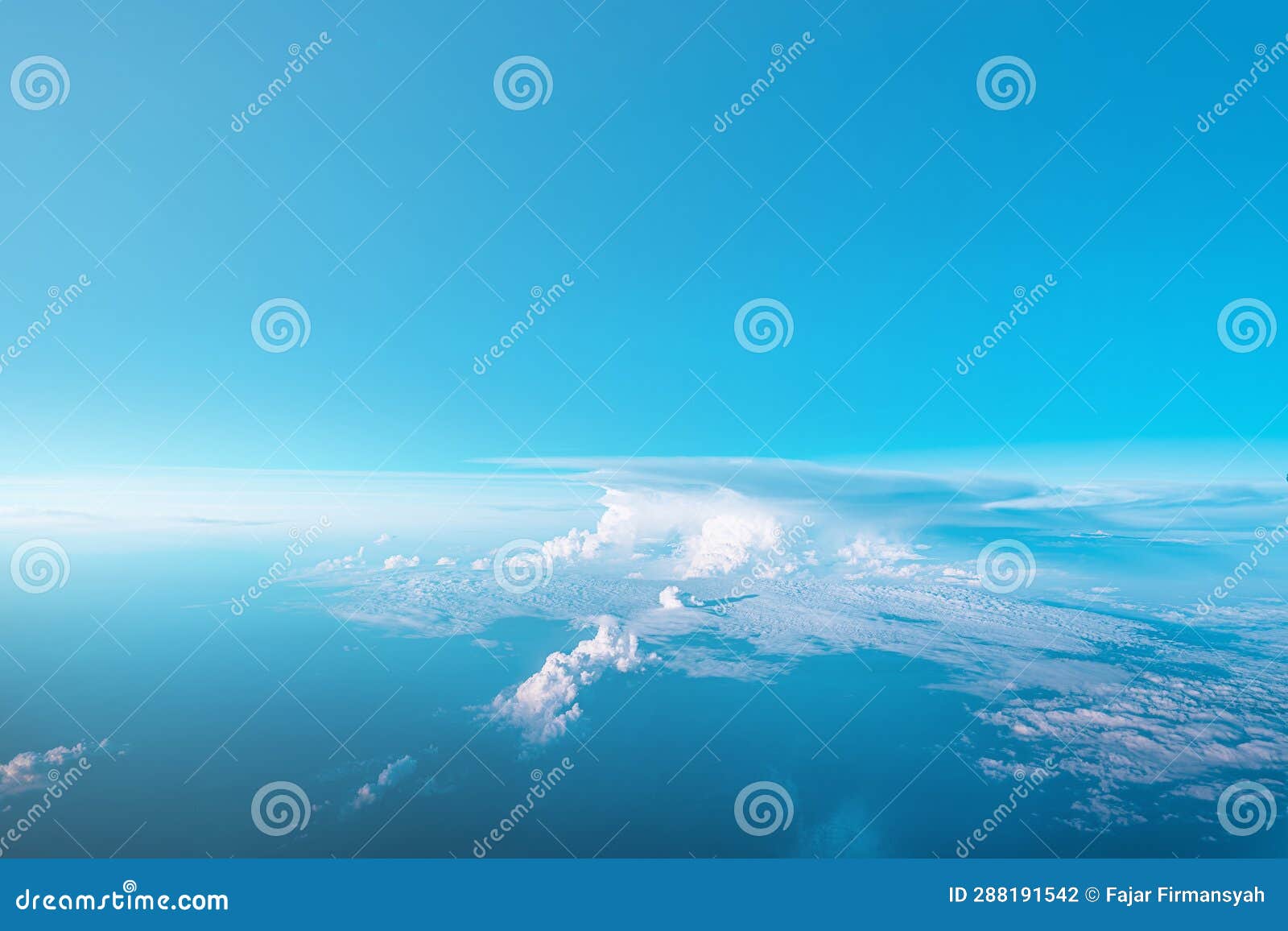 Beautiful Blue Cloudy Sky from Aerial View. Airplane View Above Clouds ...