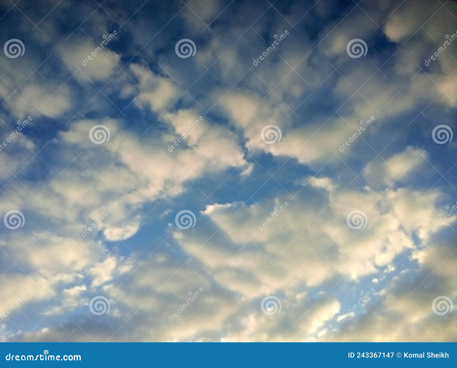 Beautiful Blue Cloudy Sky Morning Scene Stock Image - Image of ...
