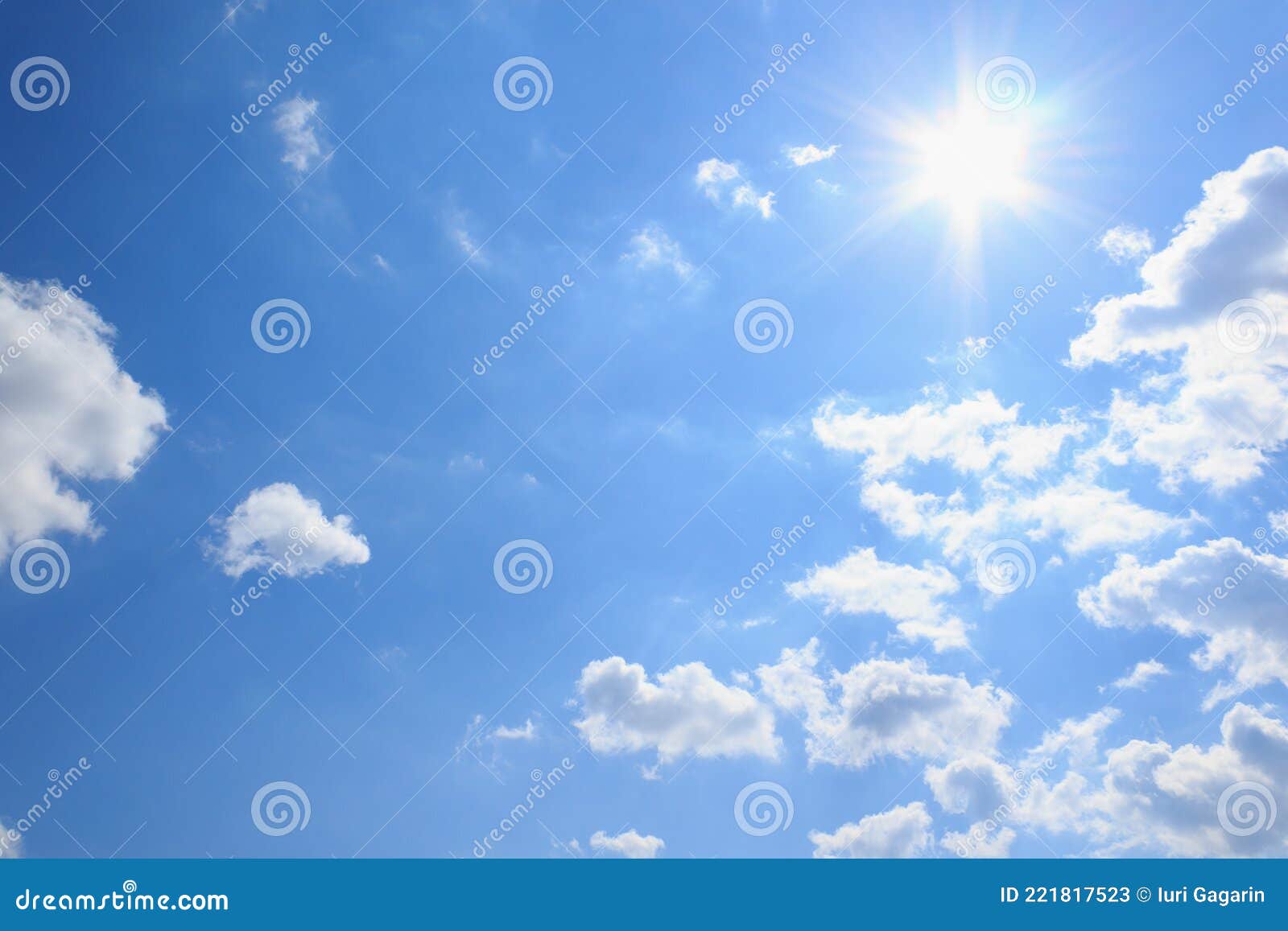 Beautiful Blue Cloudy Sky in Windy Weather. Background or Blank Stock ...