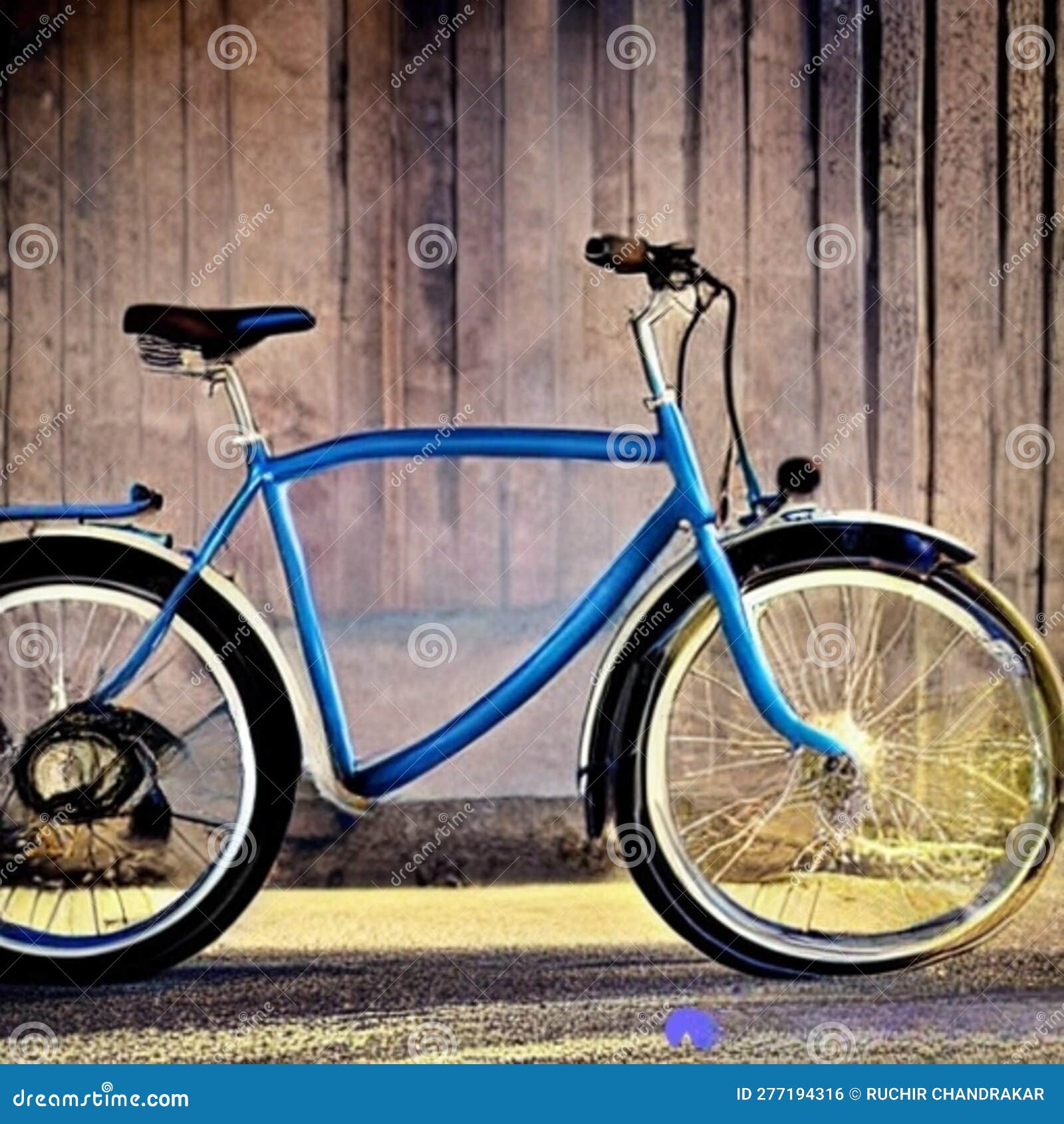 A Beautiful Blue Colour Bycycle Stock Illustration - Illustration of ...