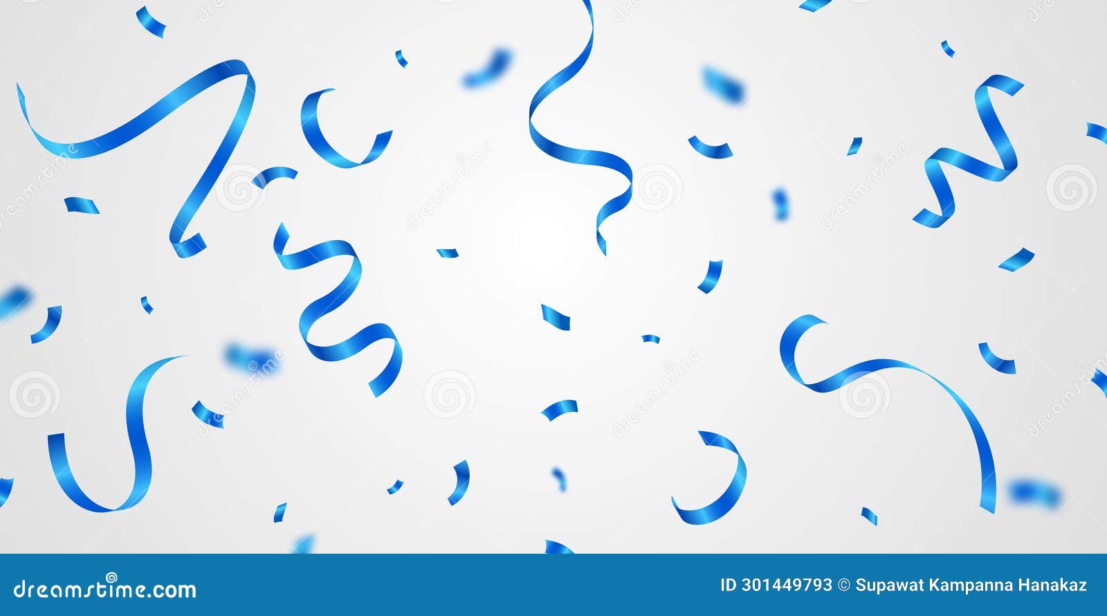 Beautiful Blue Confetti Background for Celebration Party Vector ...