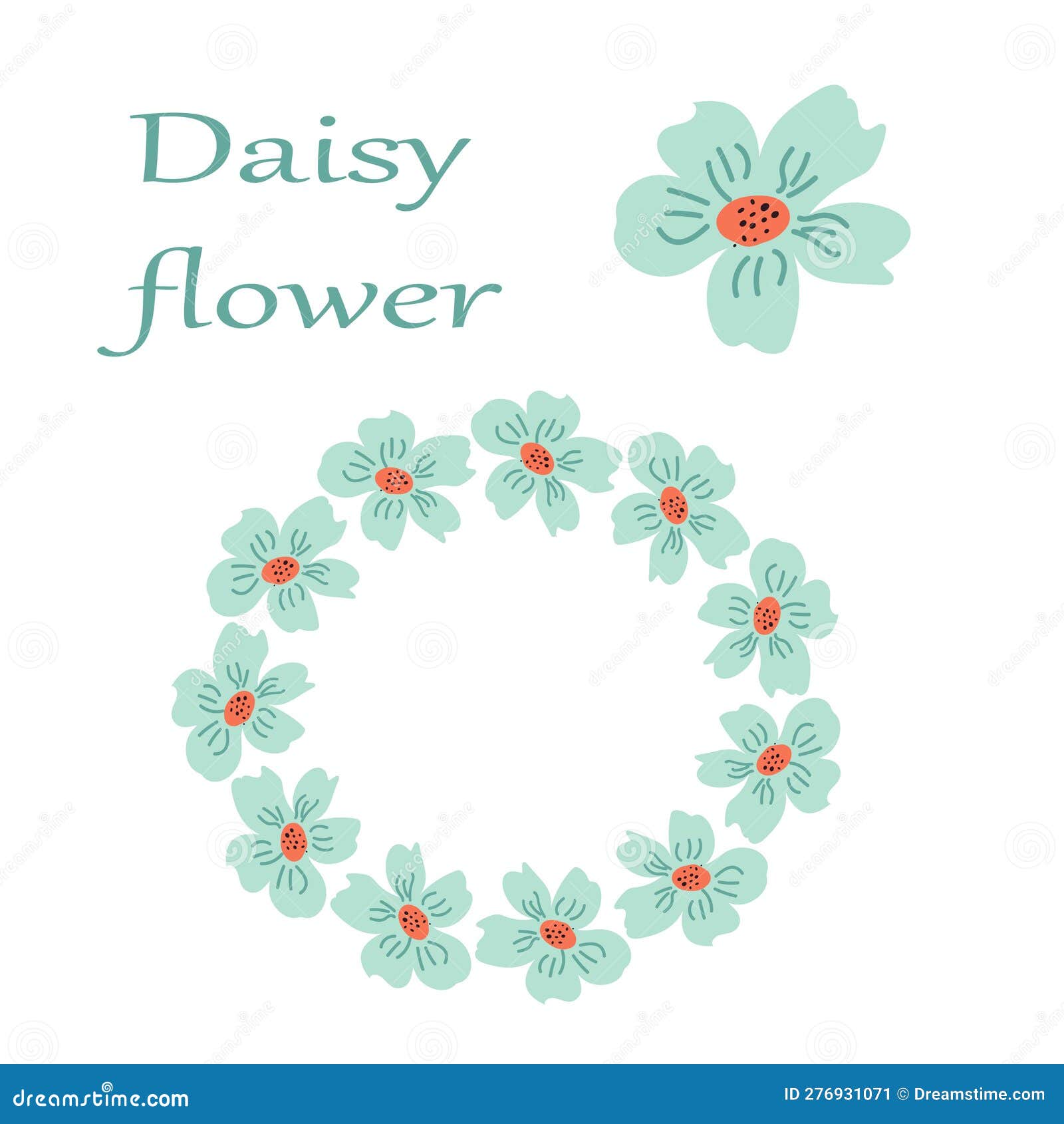 Beautiful Blue Daisy and Frame with Words Stock Vector - Illustration ...