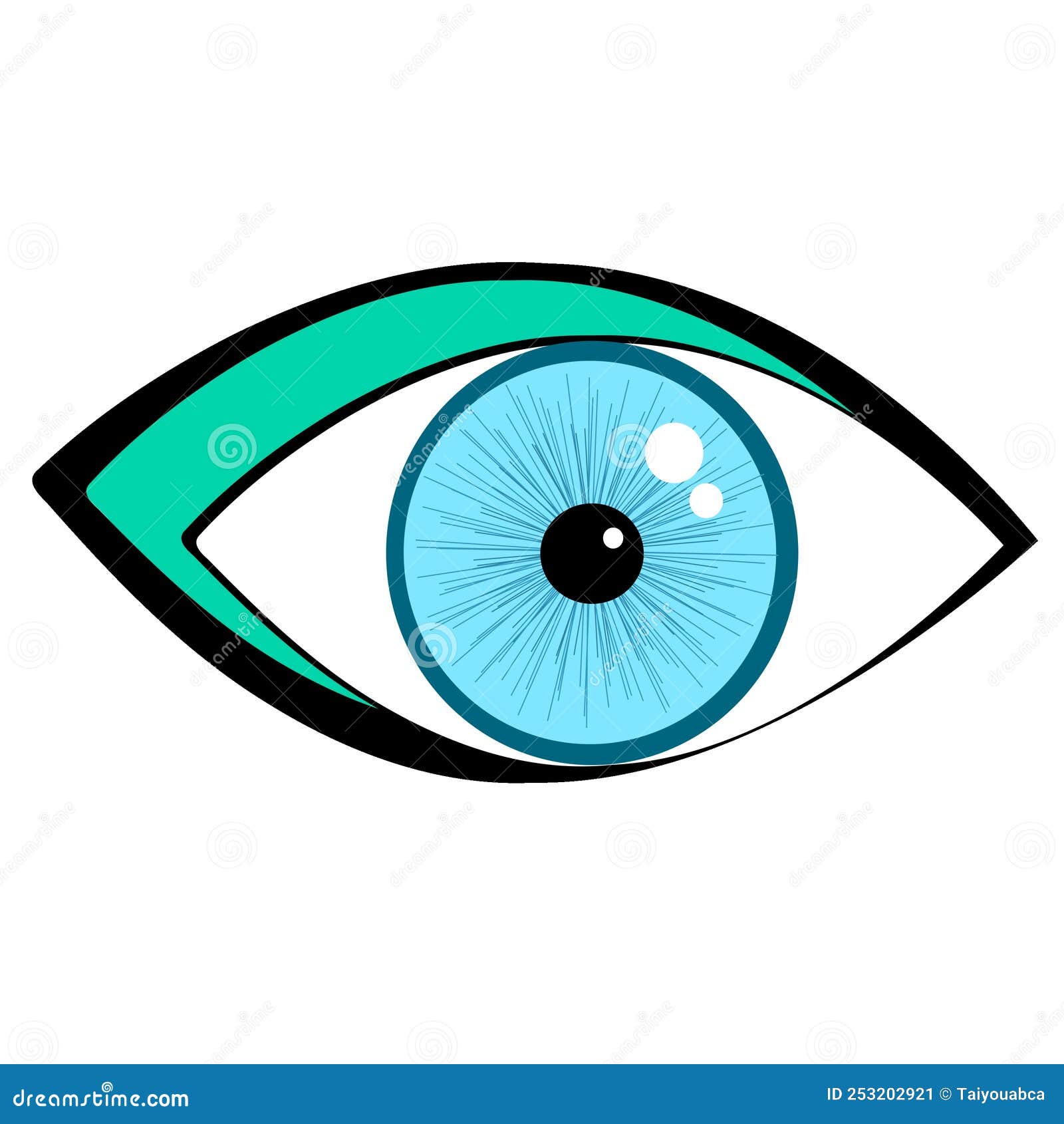 Beautiful Blue Eye with Makeup Stock Image - Illustration of drawing ...