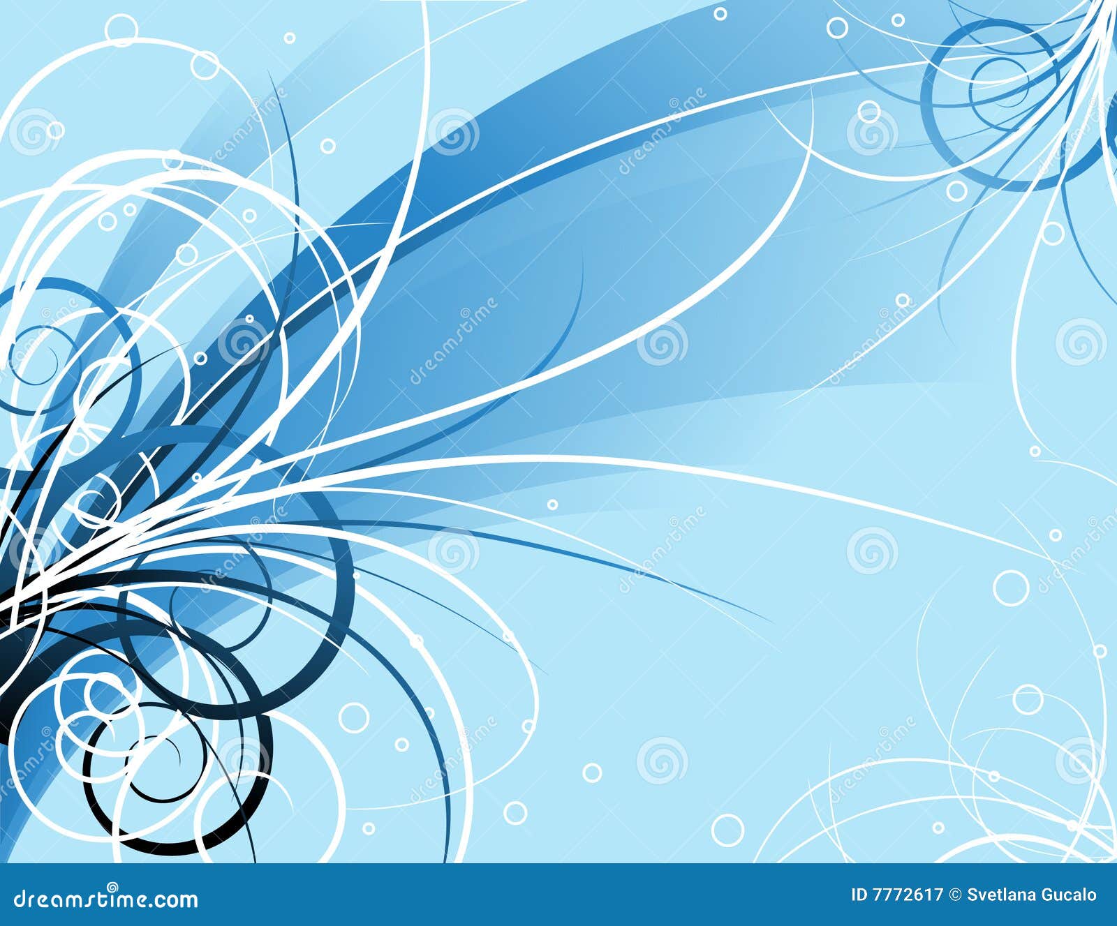 Beautiful Blue Floral Scroll Stock Vector - Illustration of graphic ...