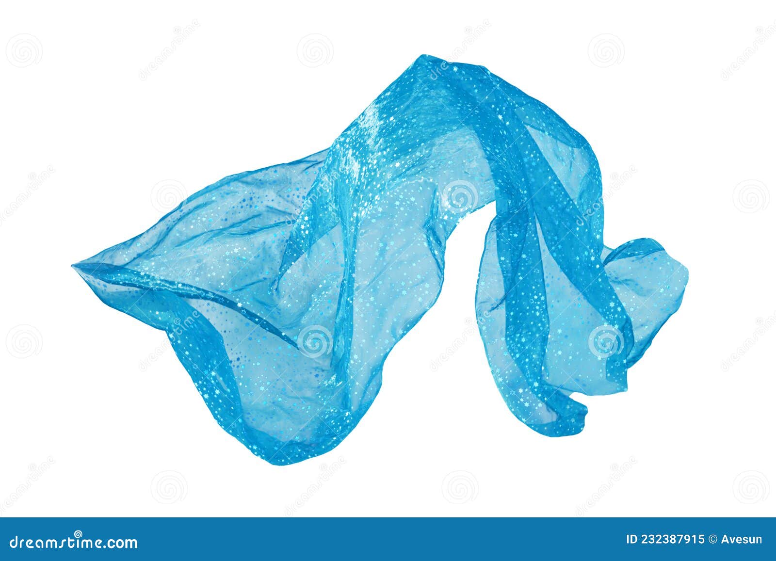 Beautiful Blue Flowing Cloth Flying in the Wind Stock Image - Image of ...