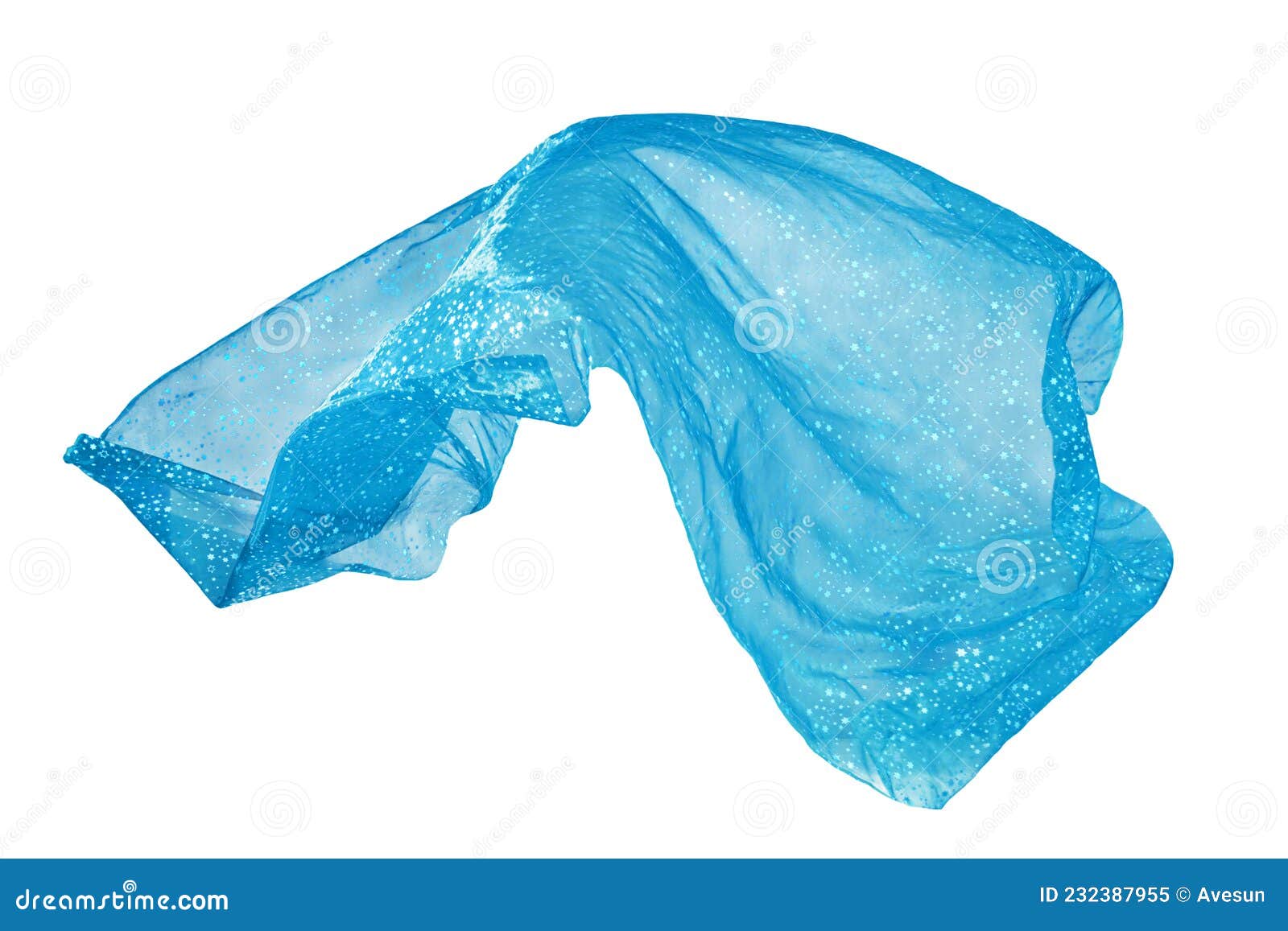 Beautiful Blue Flowing Cloth Flying in the Wind Stock Image - Image of ...