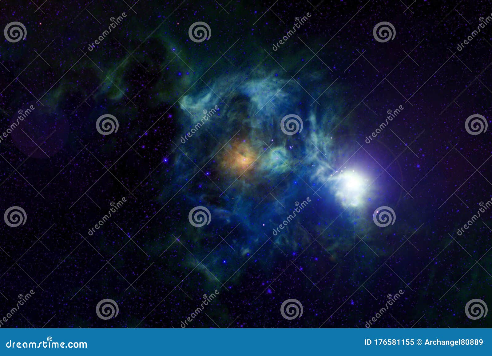 A Beautiful Blue Galaxy in Deep Space. Elements of this Image Furnished ...
