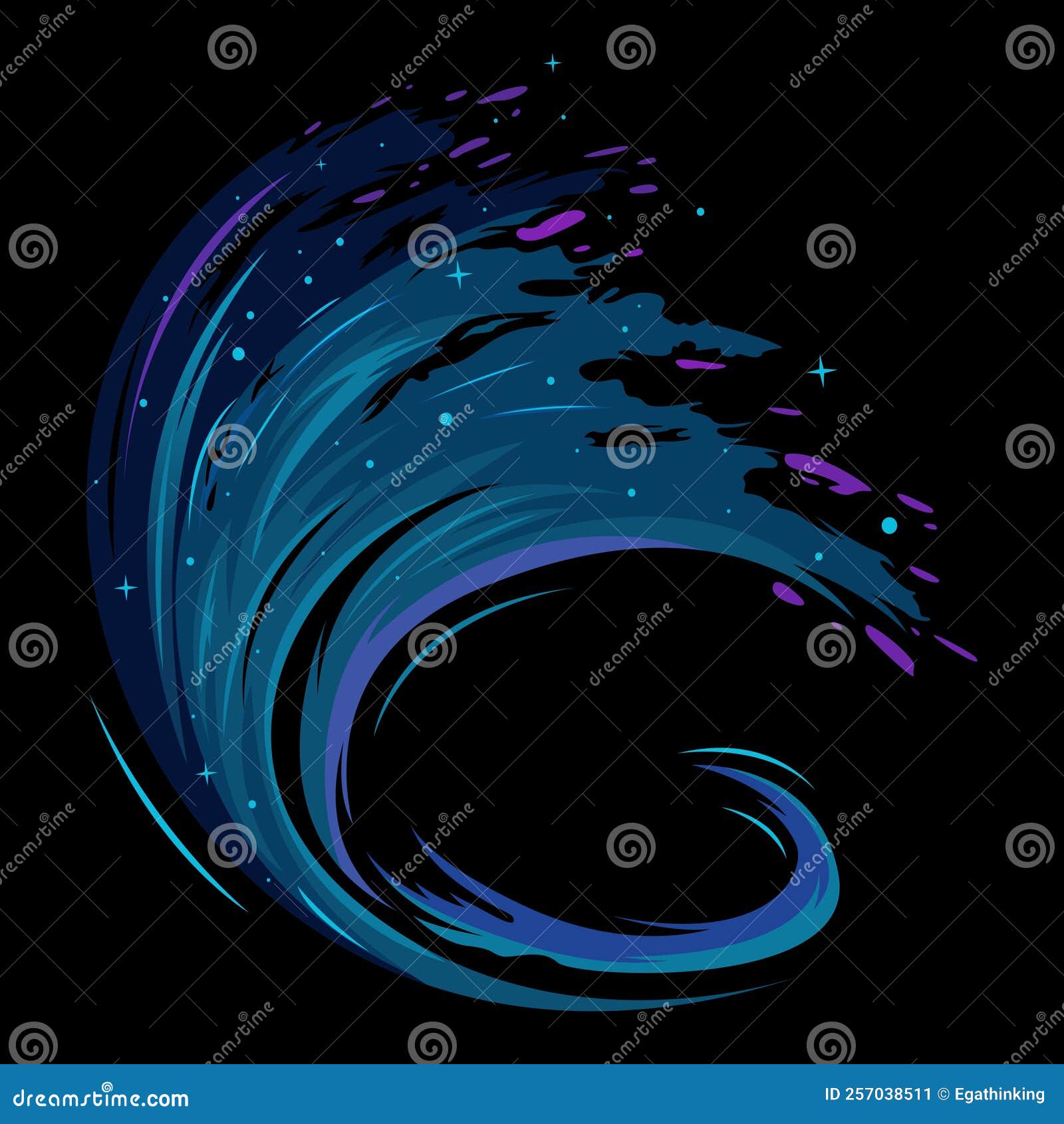Beautiful Blue Galaxy Waves Vector Illustration Stock Illustration ...