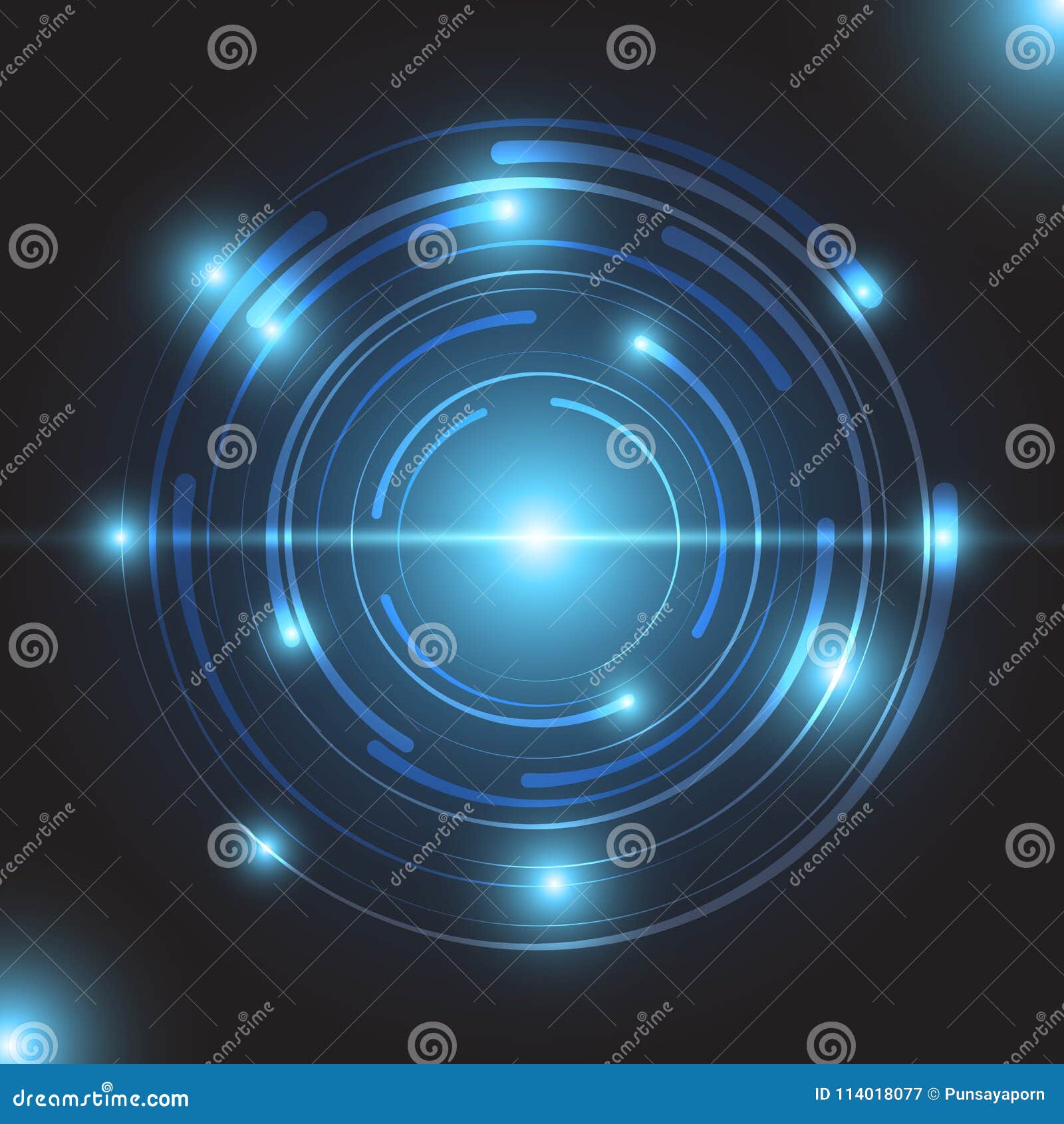 Beautiful Blue Glowing Circle Light Stock Vector - Illustration of ...
