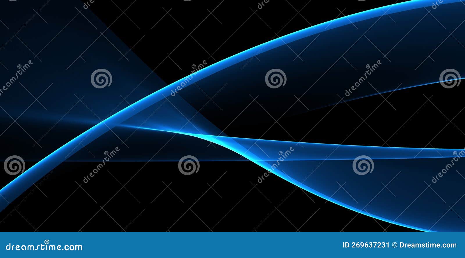 Blue Glowing Curve in Space Stock Illustration - Illustration of motion ...