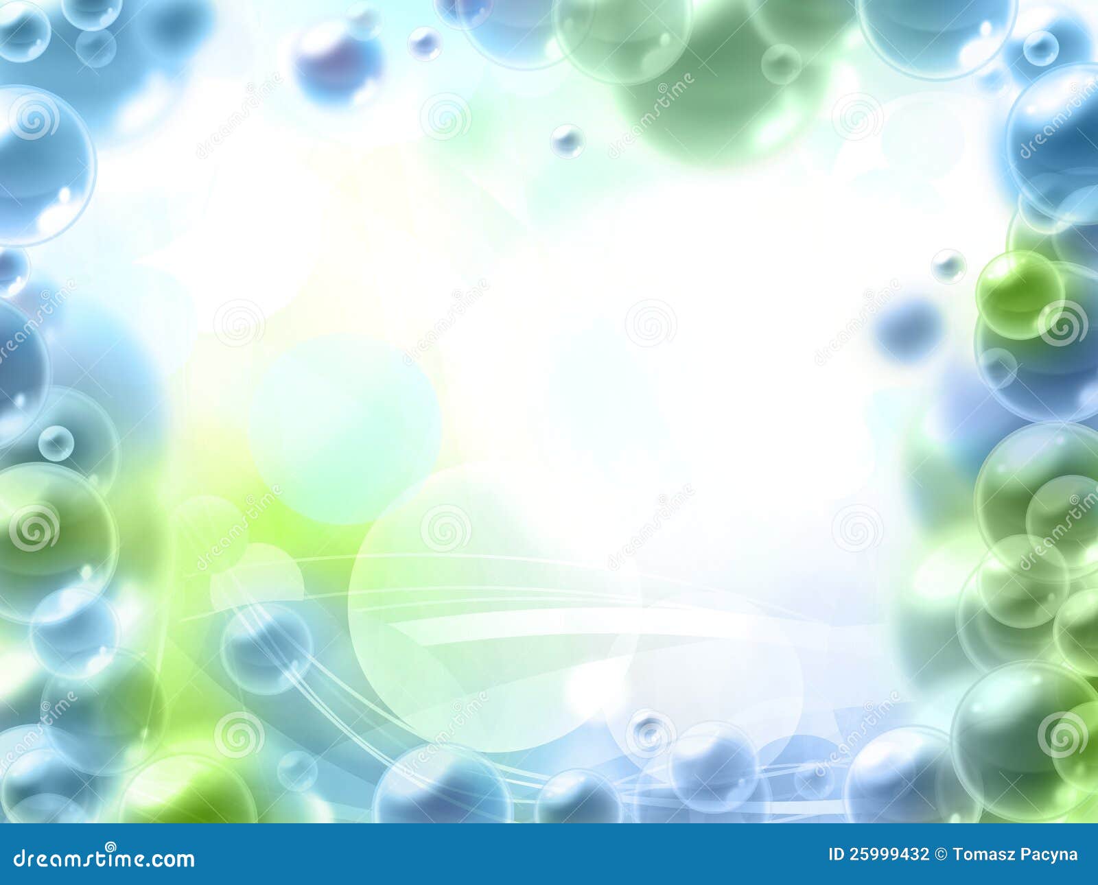 Beautiful Blue and Green Bubbles Frame Stock Illustration ...