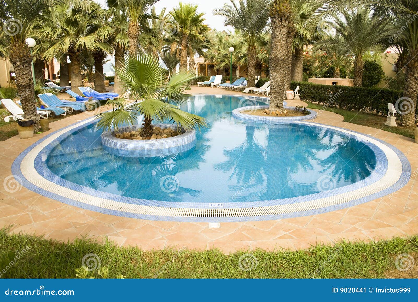 Beautiful blue hotel pool stock image. Image of bright - 9020441